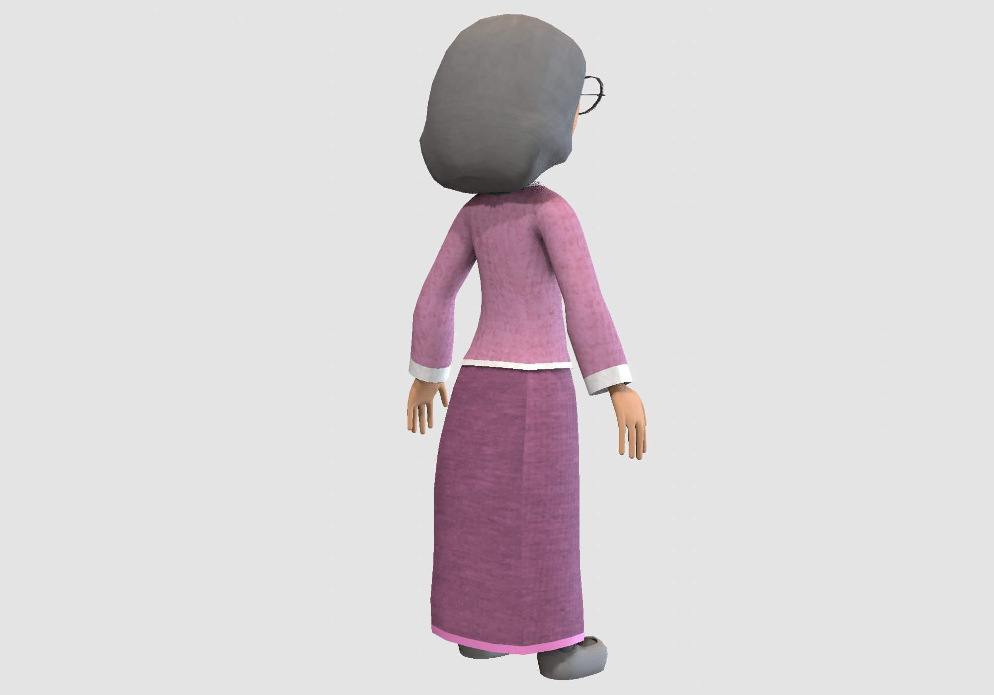 Cute Cartoon Grandmother - 3D Model by nickianimations
