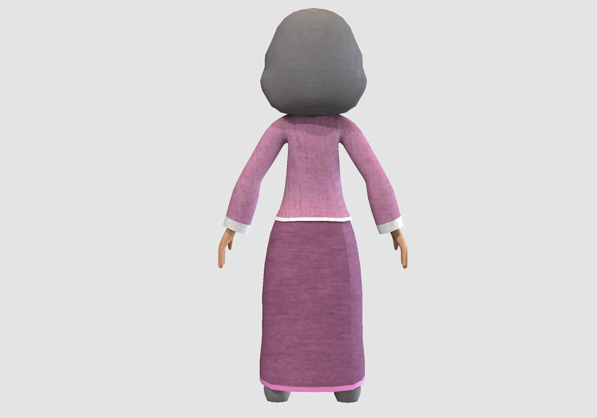Cute Cartoon Grandmother - 3D Model by nickianimations