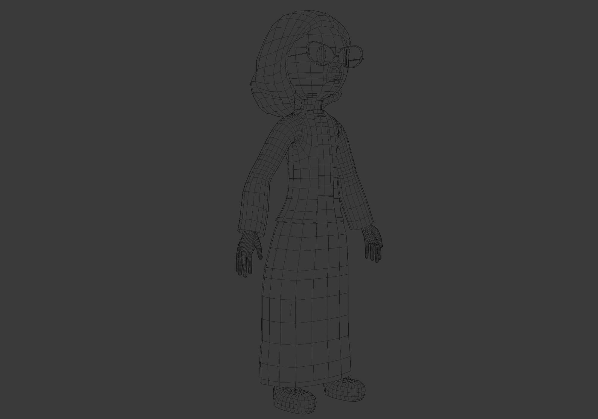 Cute Cartoon Grandmother - 3D Model by nickianimations