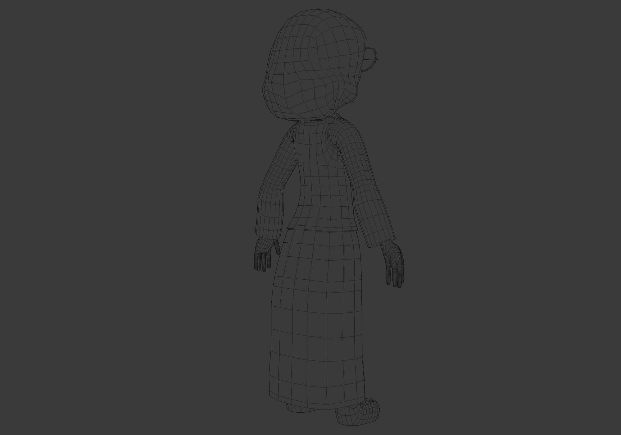 Cute Cartoon Grandmother - 3D Model by nickianimations