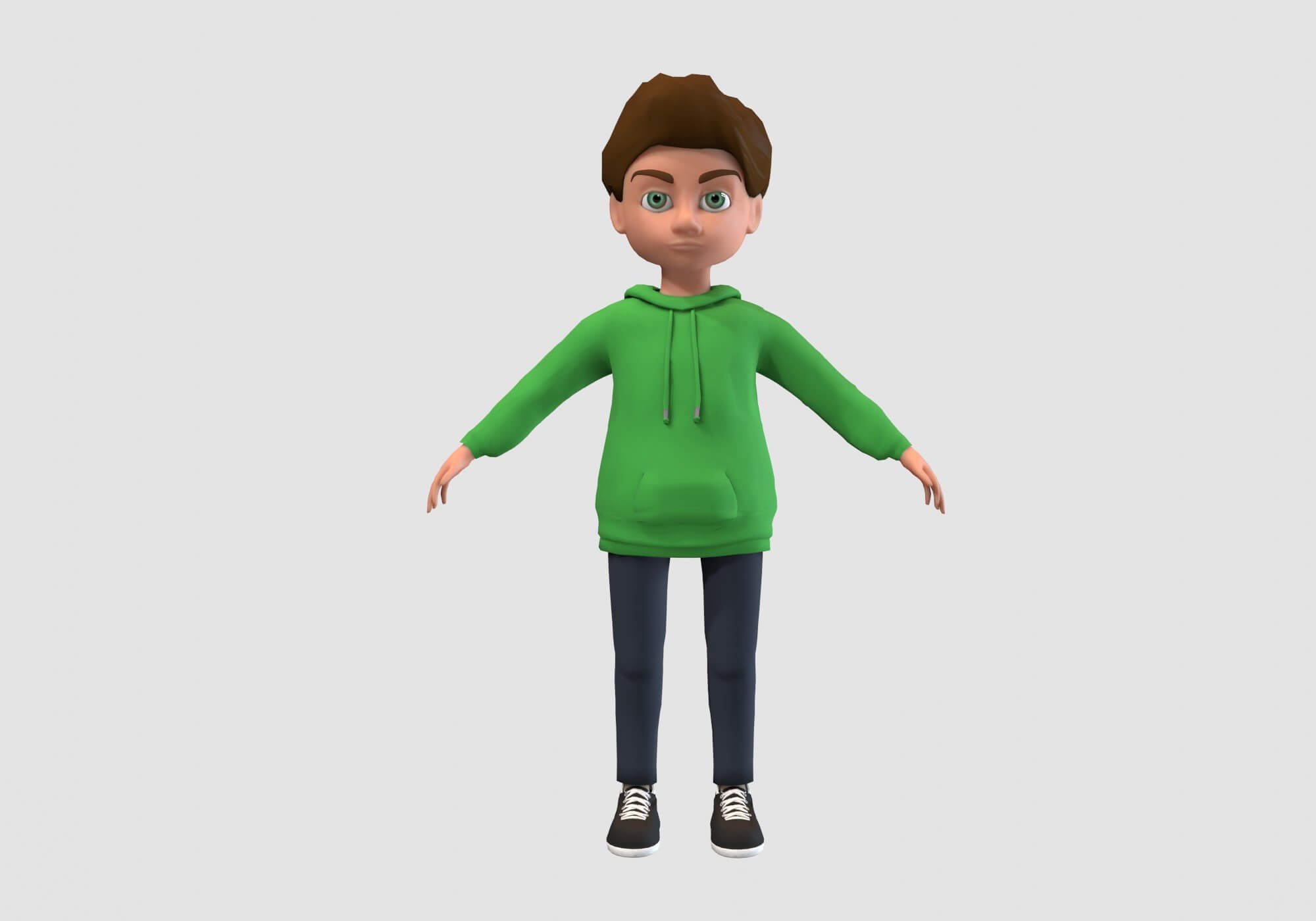 Cute Cartoon Kid - 3D Model by nickianimations