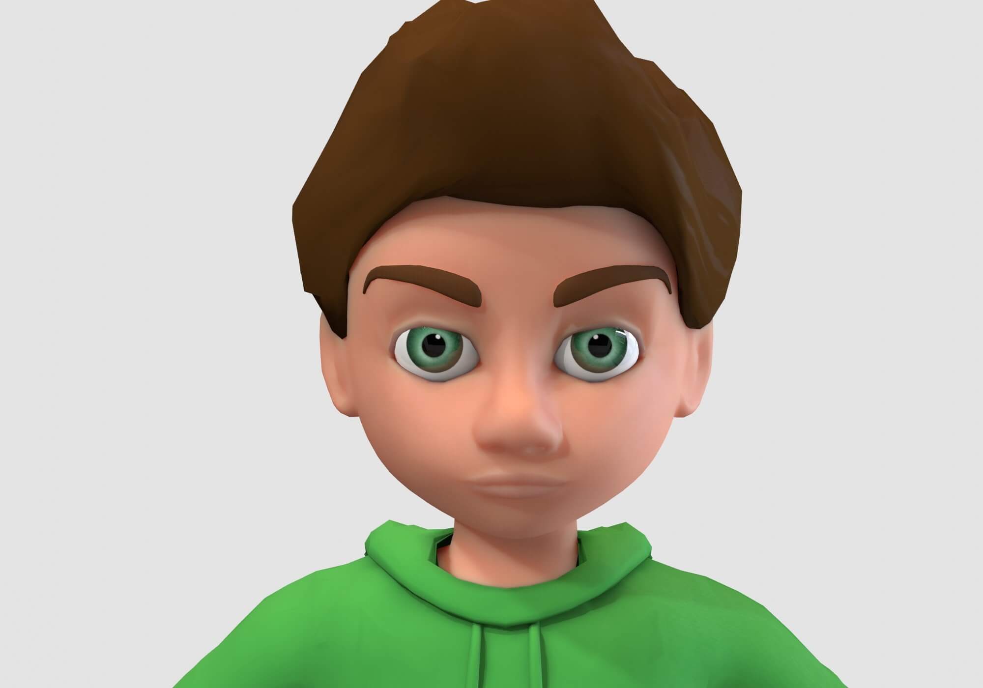 Cute Cartoon Kid - 3D Model by nickianimations
