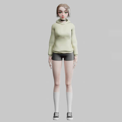 Cute Classic Woman V25294 - 3D Model by nickianimations