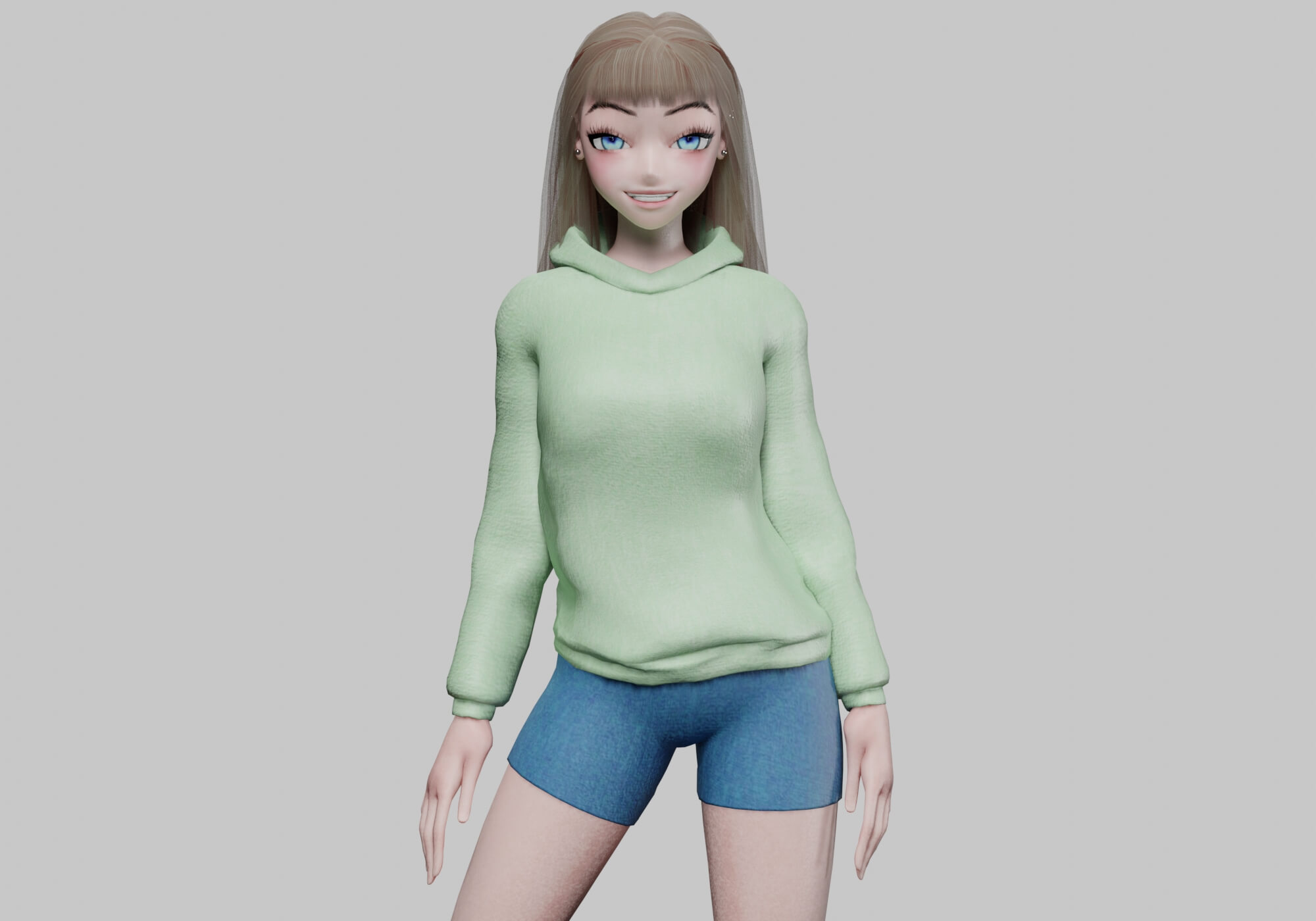 Cute Cool Girl V30821 - 3D Model by nickianimations