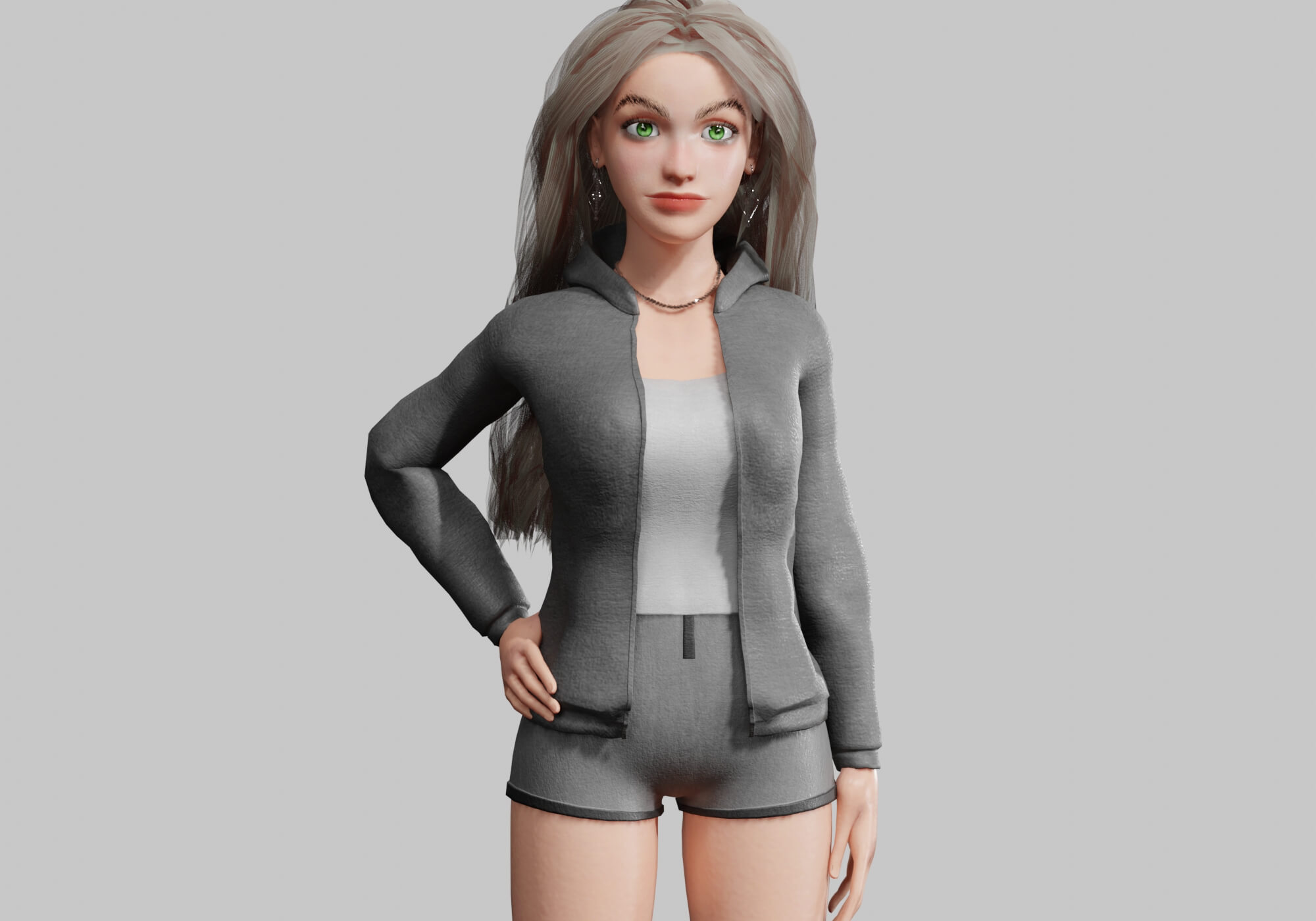 Cute Cool Woman V38587 - 3D Model by nickianimations