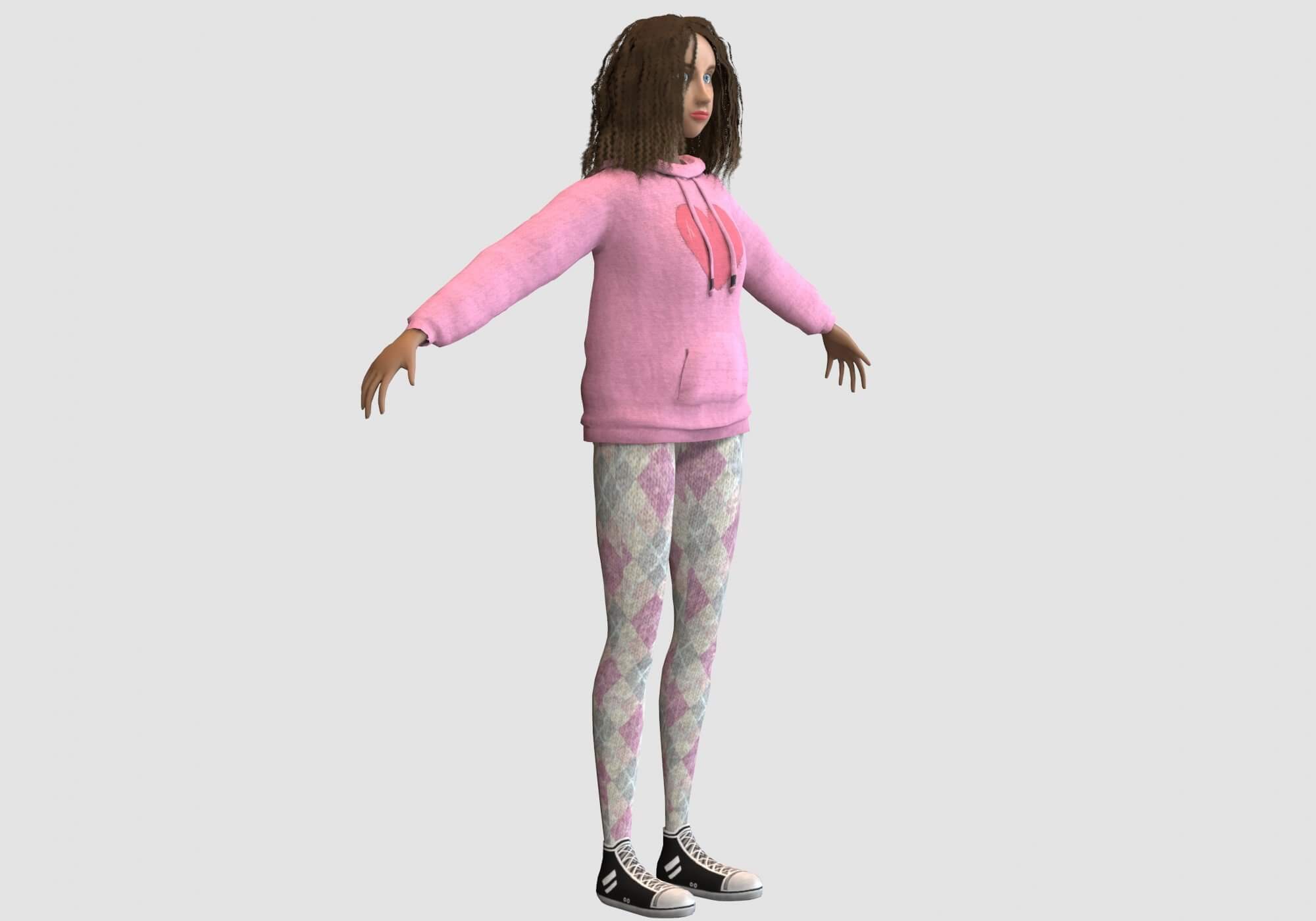 Cute Female - 3D Model by nickianimations