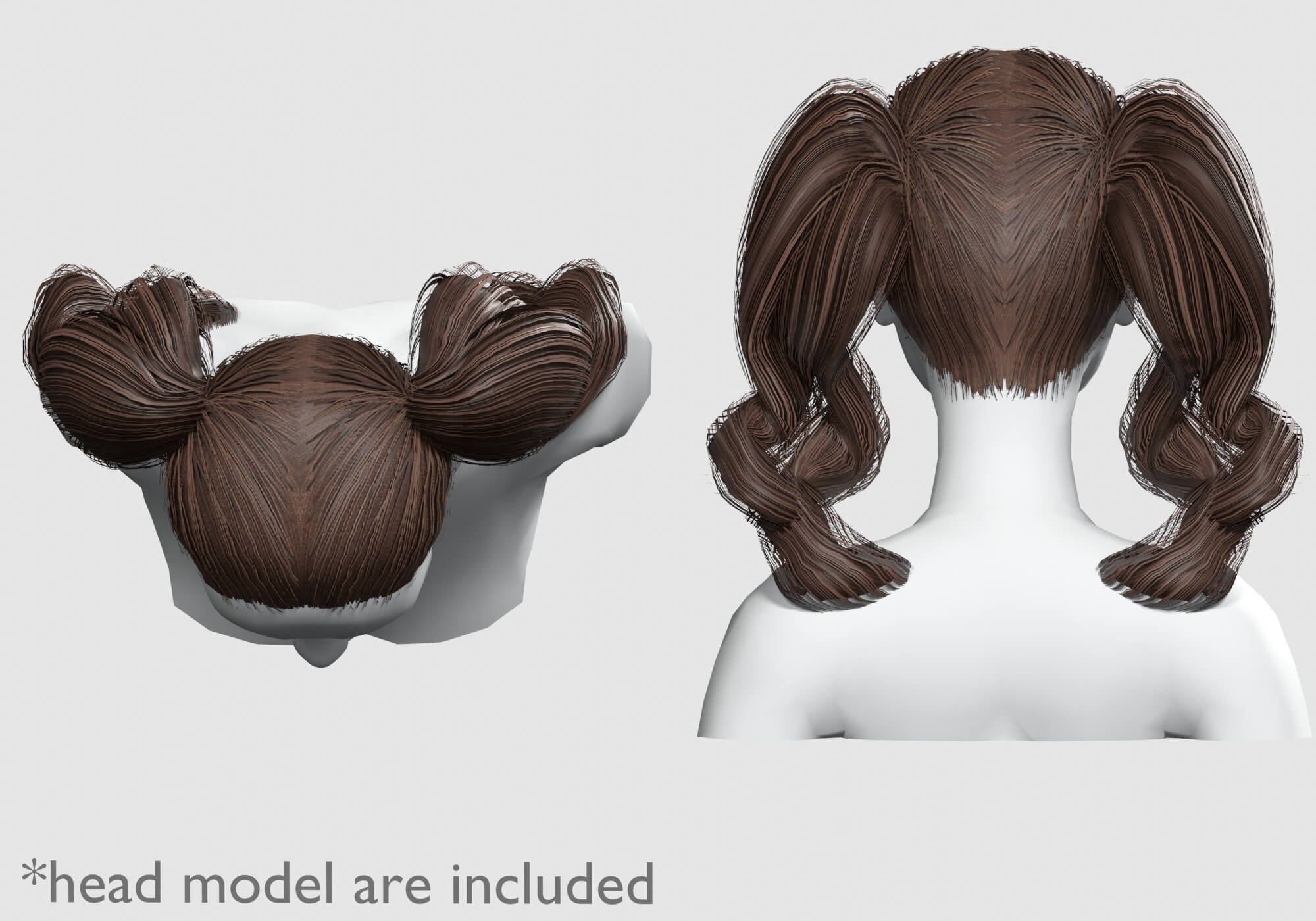 Cute Ponytails Hairstyle V11985 - 3D Model by nickianimations