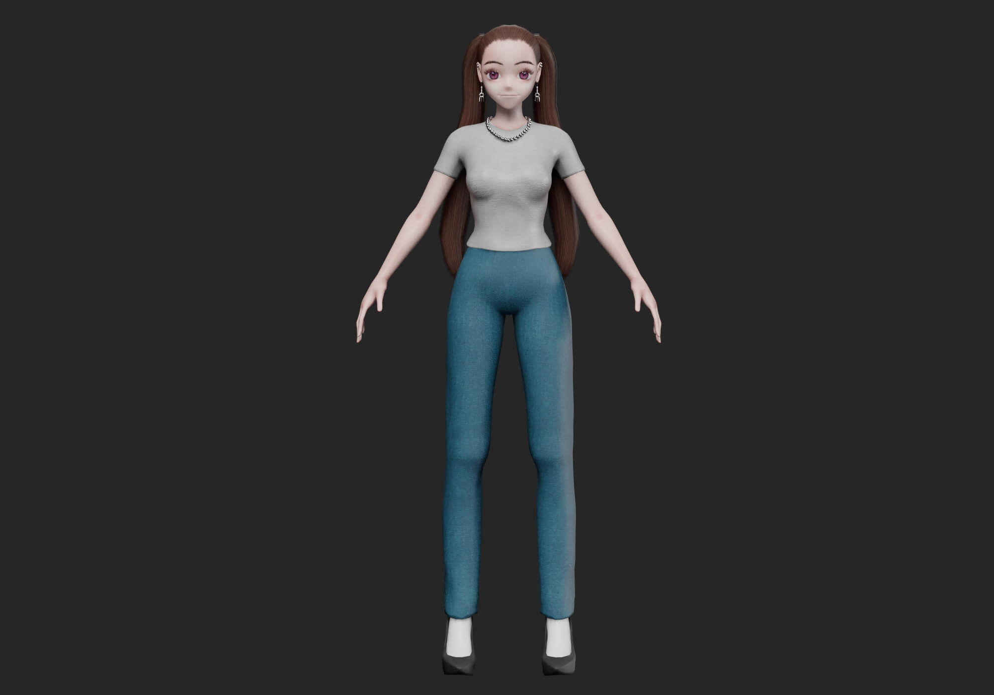 Cute Stylized Girl V26022 - 3D Model by nickianimations