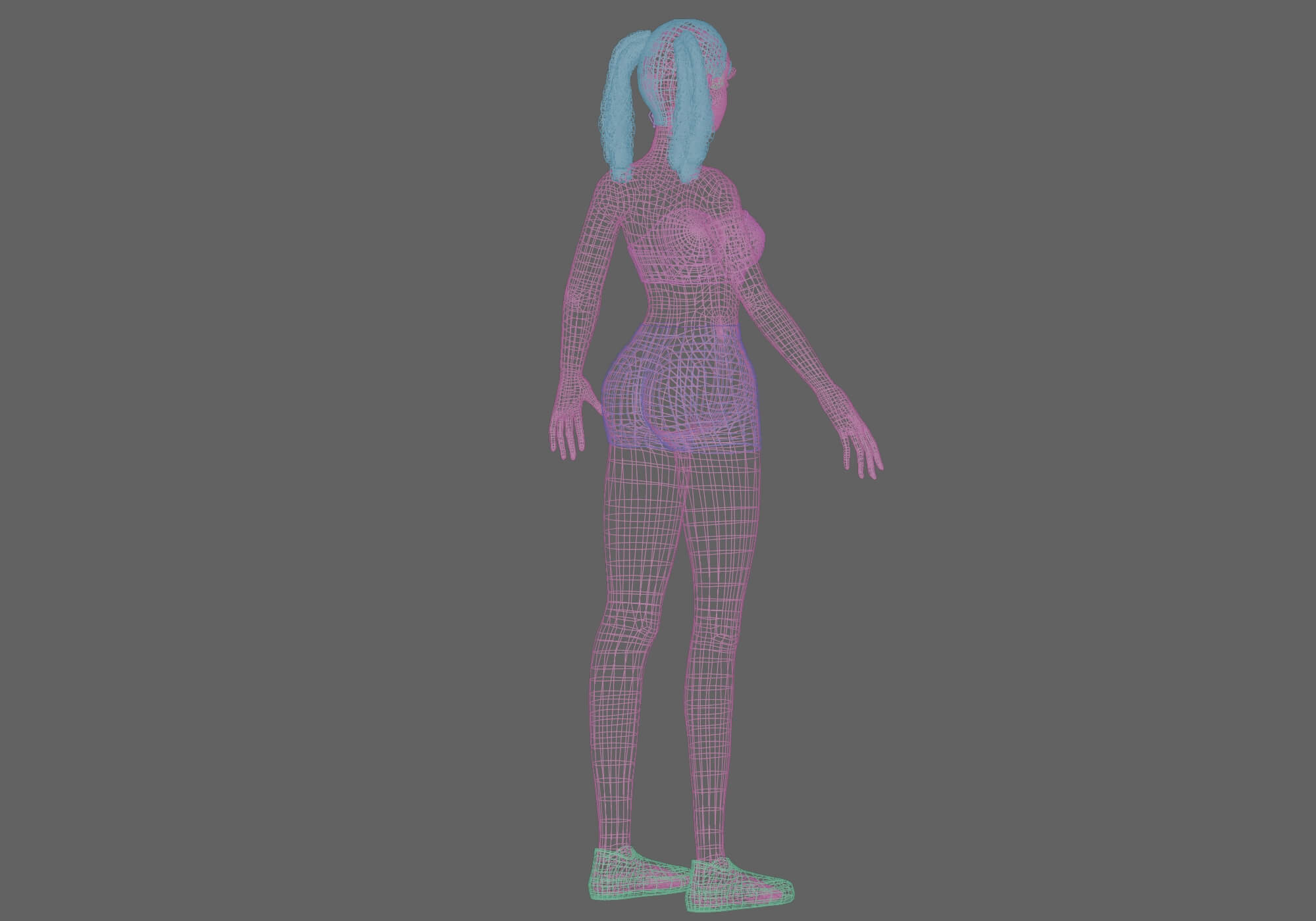 Cute Teen Woman V33776 - 3D Model by nickianimations