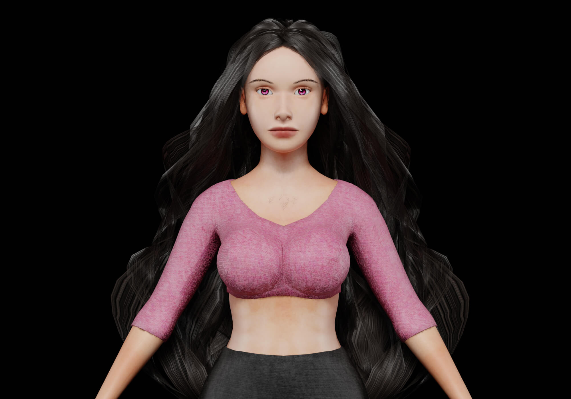 Cute Teen Woman V34101 - 3D Model by nickianimations