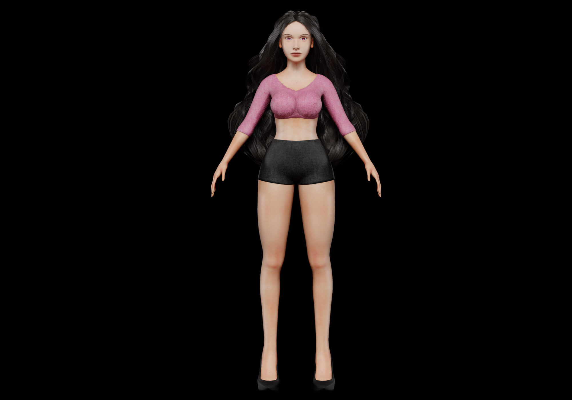 Cute Teen Woman V34101 - 3D Model by nickianimations