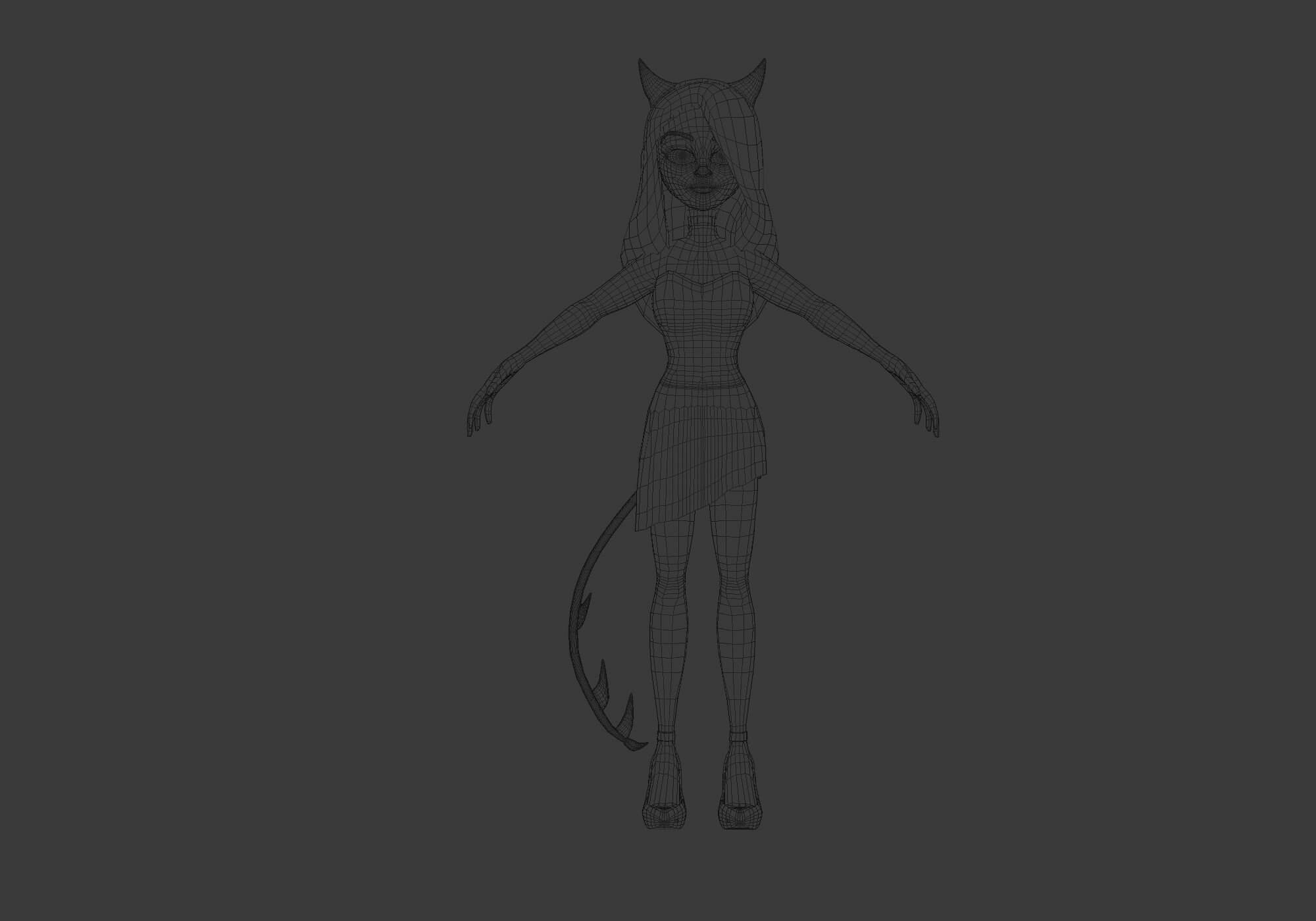 Devil Cartoon Girl - 3D Model by nickianimations