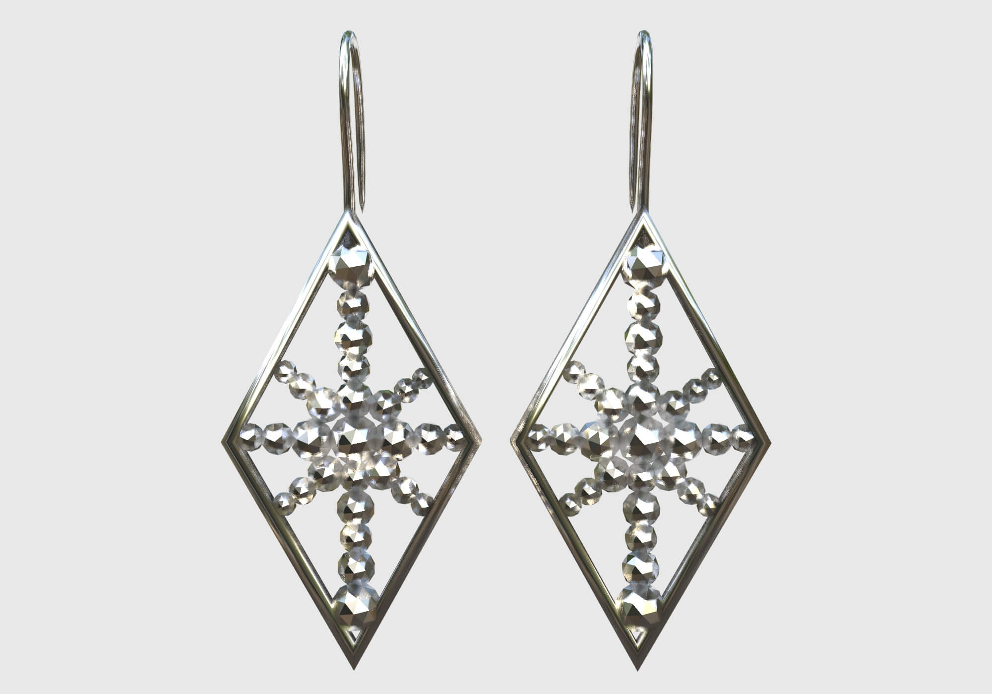 Earrings Rhombus Jewellery v2744 - 3D Model by nickianimations