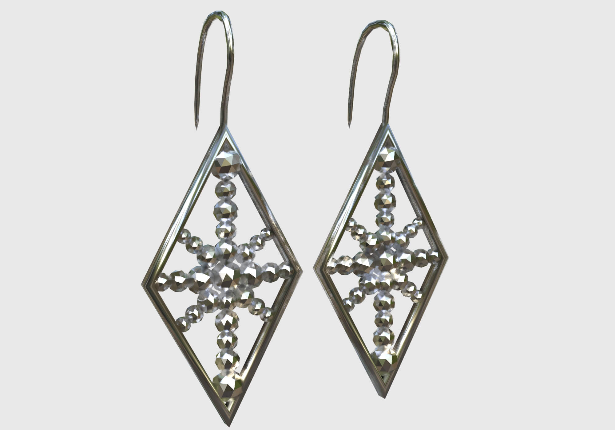 Earrings Rhombus Jewellery v2744 - 3D Model by nickianimations