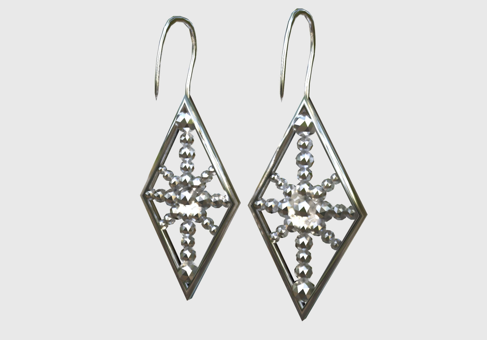 Earrings Rhombus Jewellery v2744 - 3D Model by nickianimations