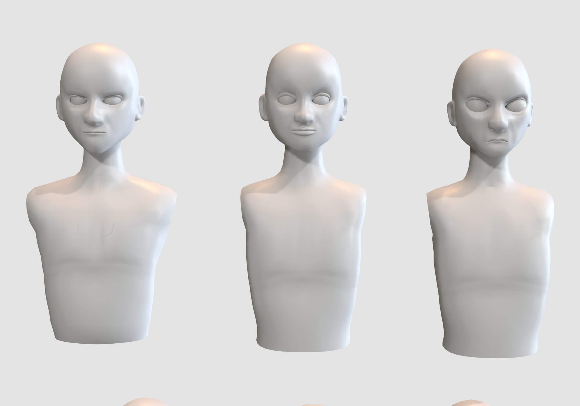 Female and Male Upper Body Collection - 3D Model by nickianimations