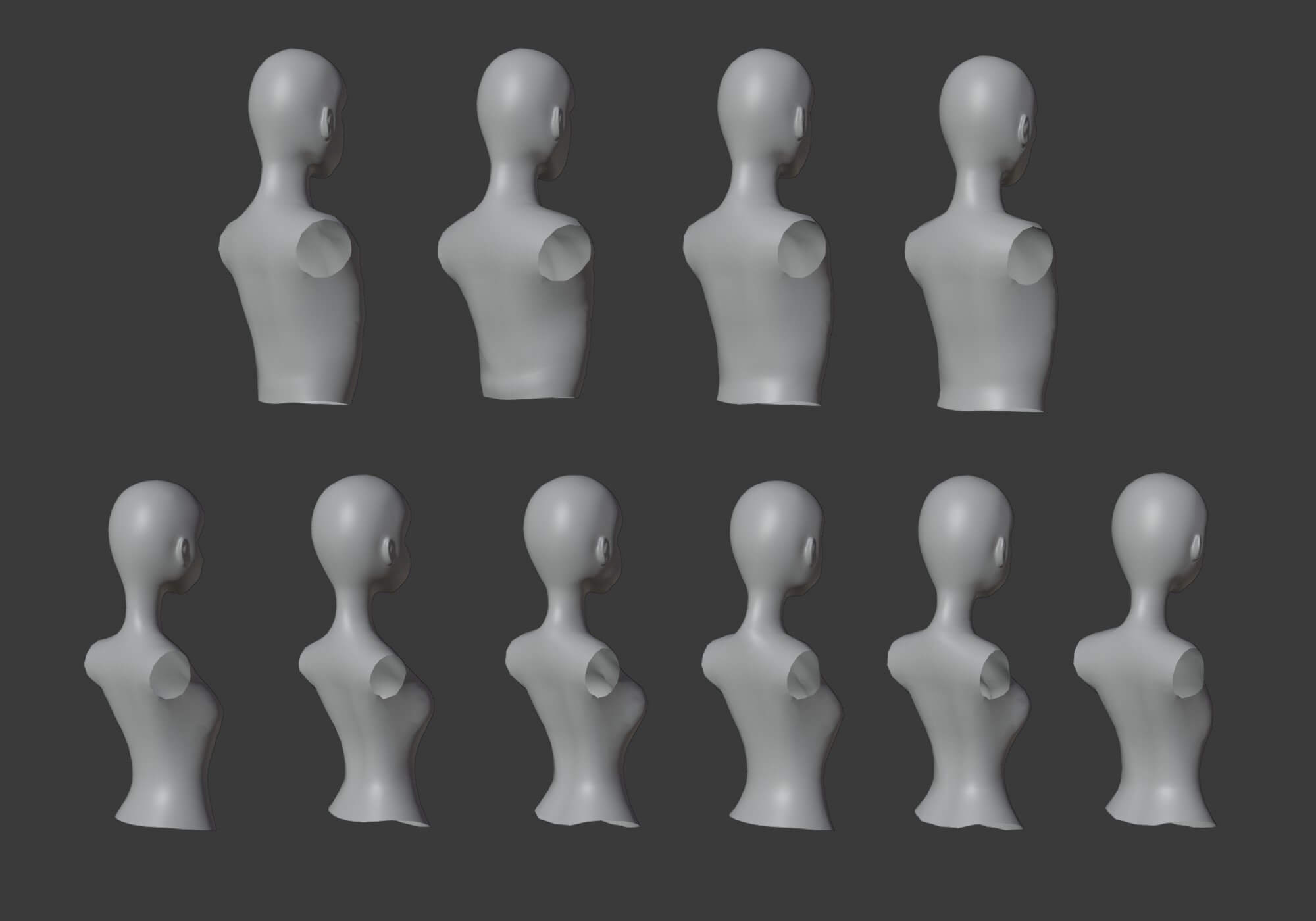 Female and Male Upper Body Collection - 3D Model by nickianimations