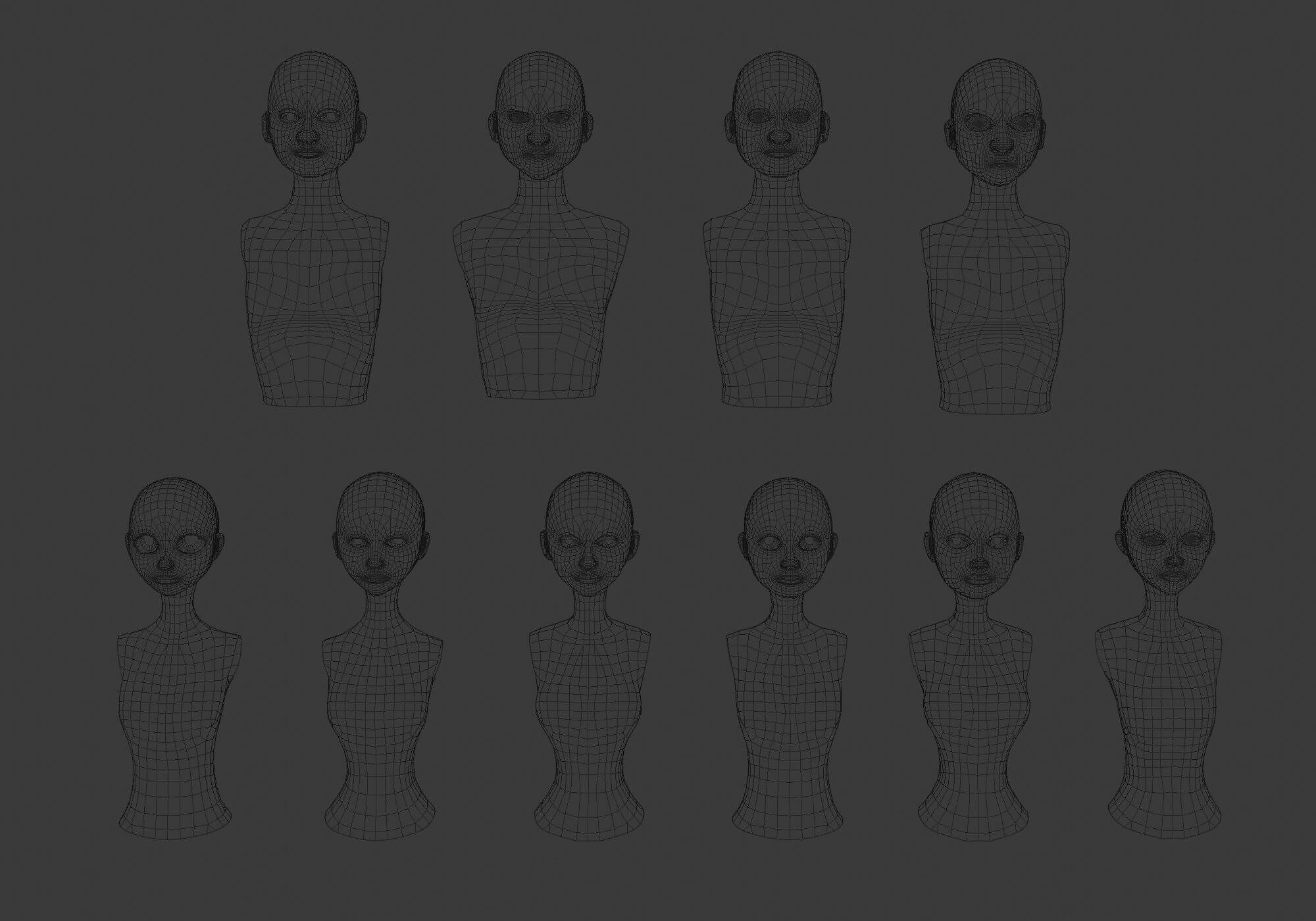 Female and Male Upper Body Collection - 3D Model by nickianimations