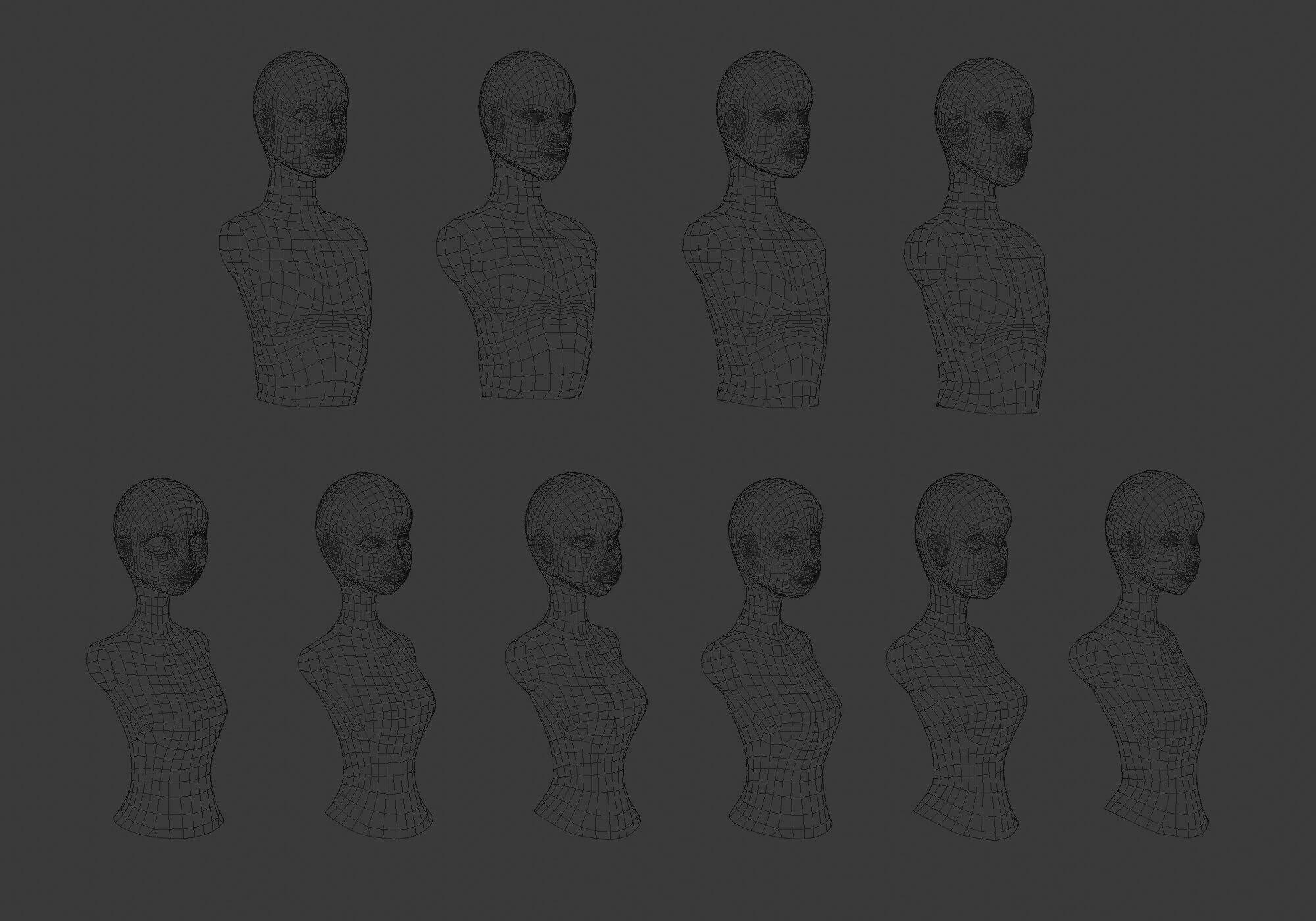 Female and Male Upper Body Collection - 3D Model by nickianimations