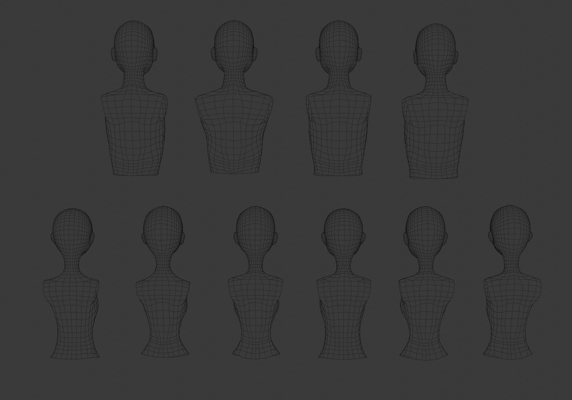 Female and Male Upper Body Collection - 3D Model by nickianimations