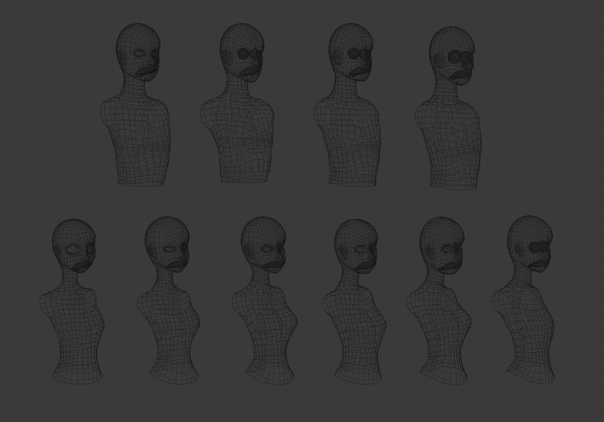 Female and Male Upper Body Collection - 3D Model by nickianimations