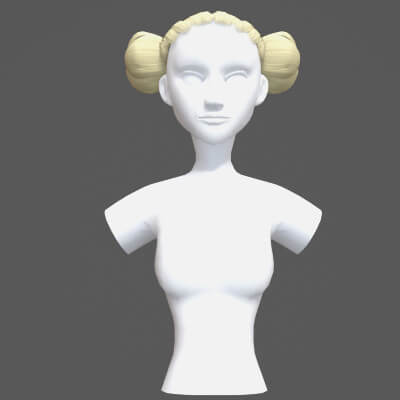 Female Bun Hairstyle - 3D Model by nickianimations