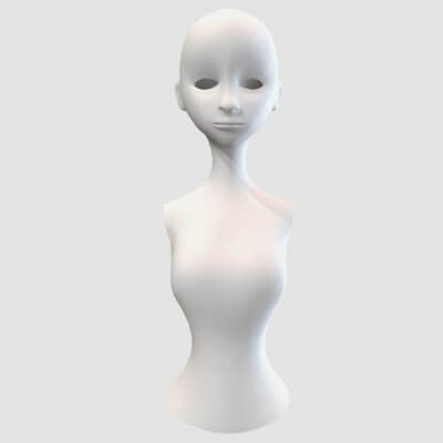Female Girl Torso - 3D Model by nickianimations