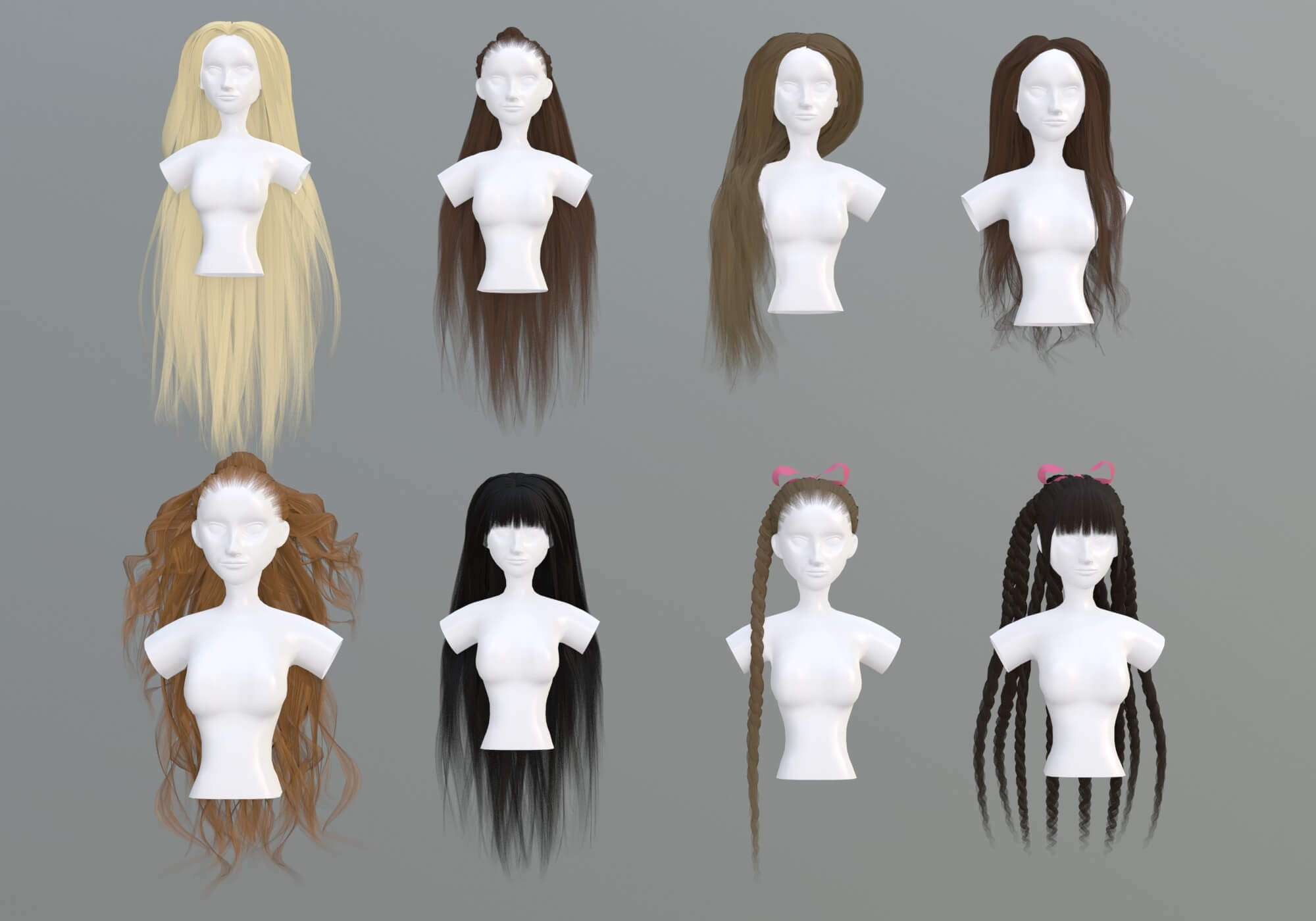 Female Hair Collection - 3D Model by nickianimations