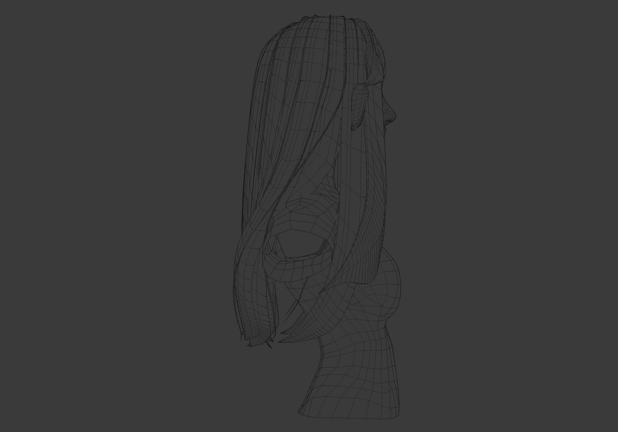 Female Long Hairstyle - 3D Model by nickianimations