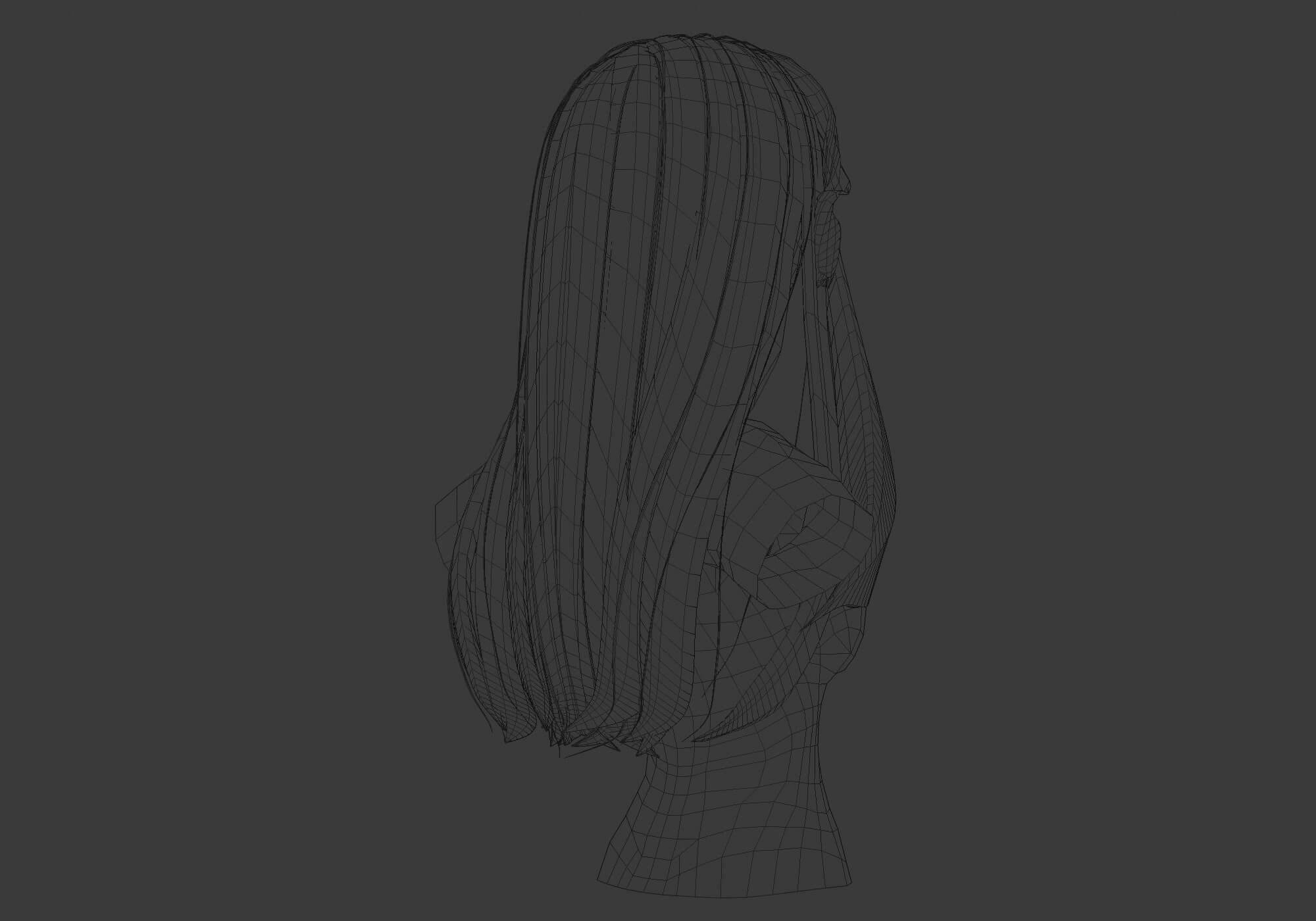 Female Long Hairstyle - 3D Model by nickianimations