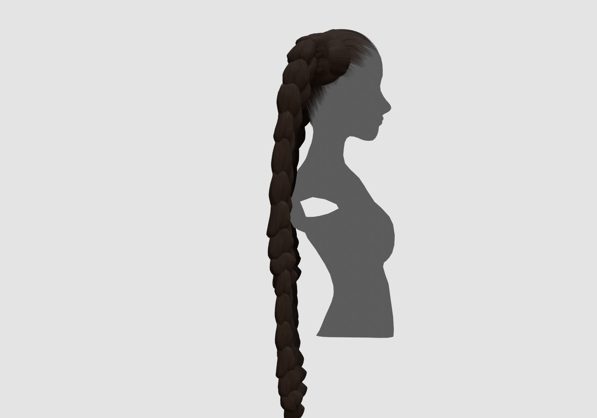 Female Long Hairstyle - 3D Model by nickianimations