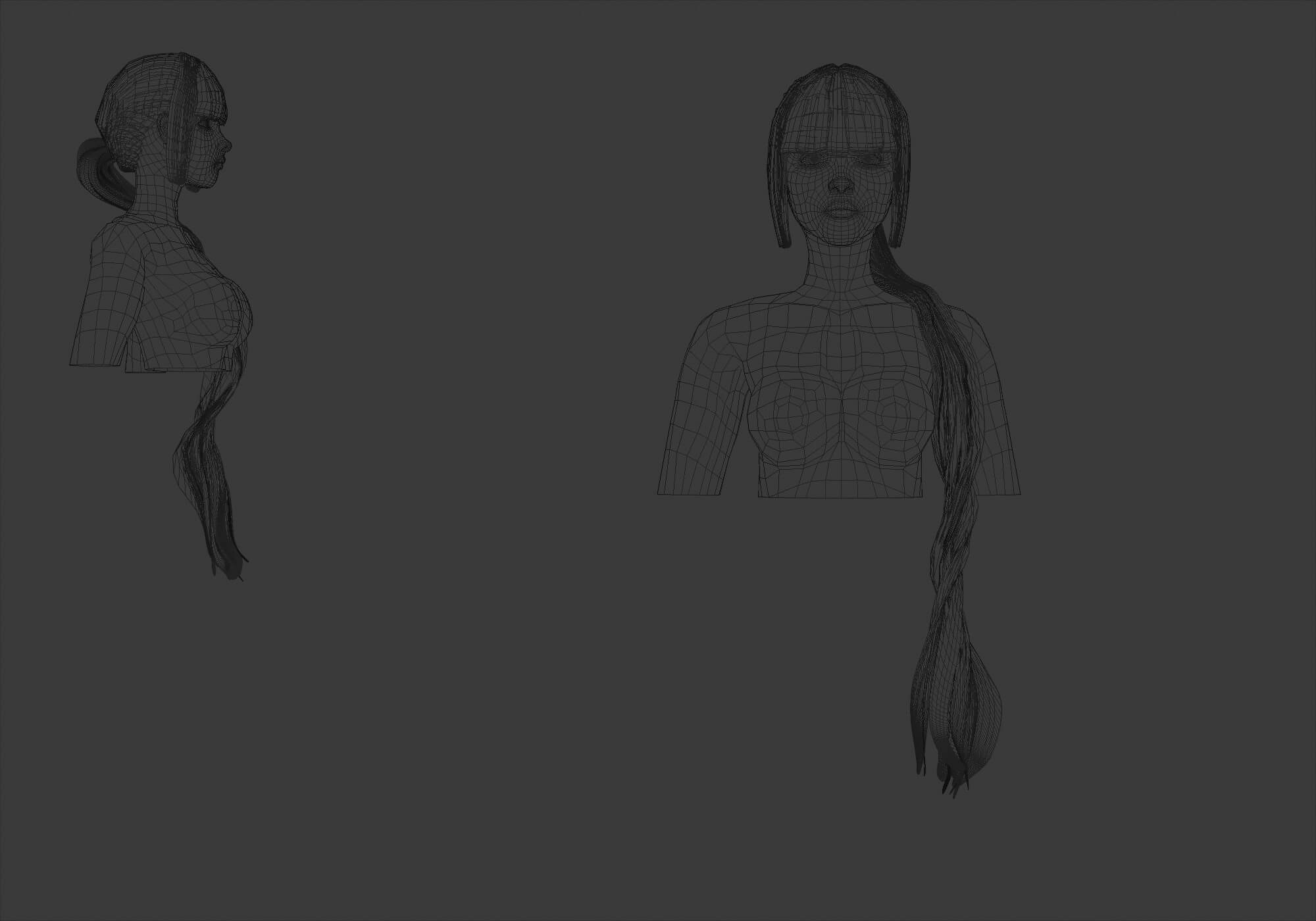 Female Pigtail Hairstyle V31233 - 3D Model by nickianimations