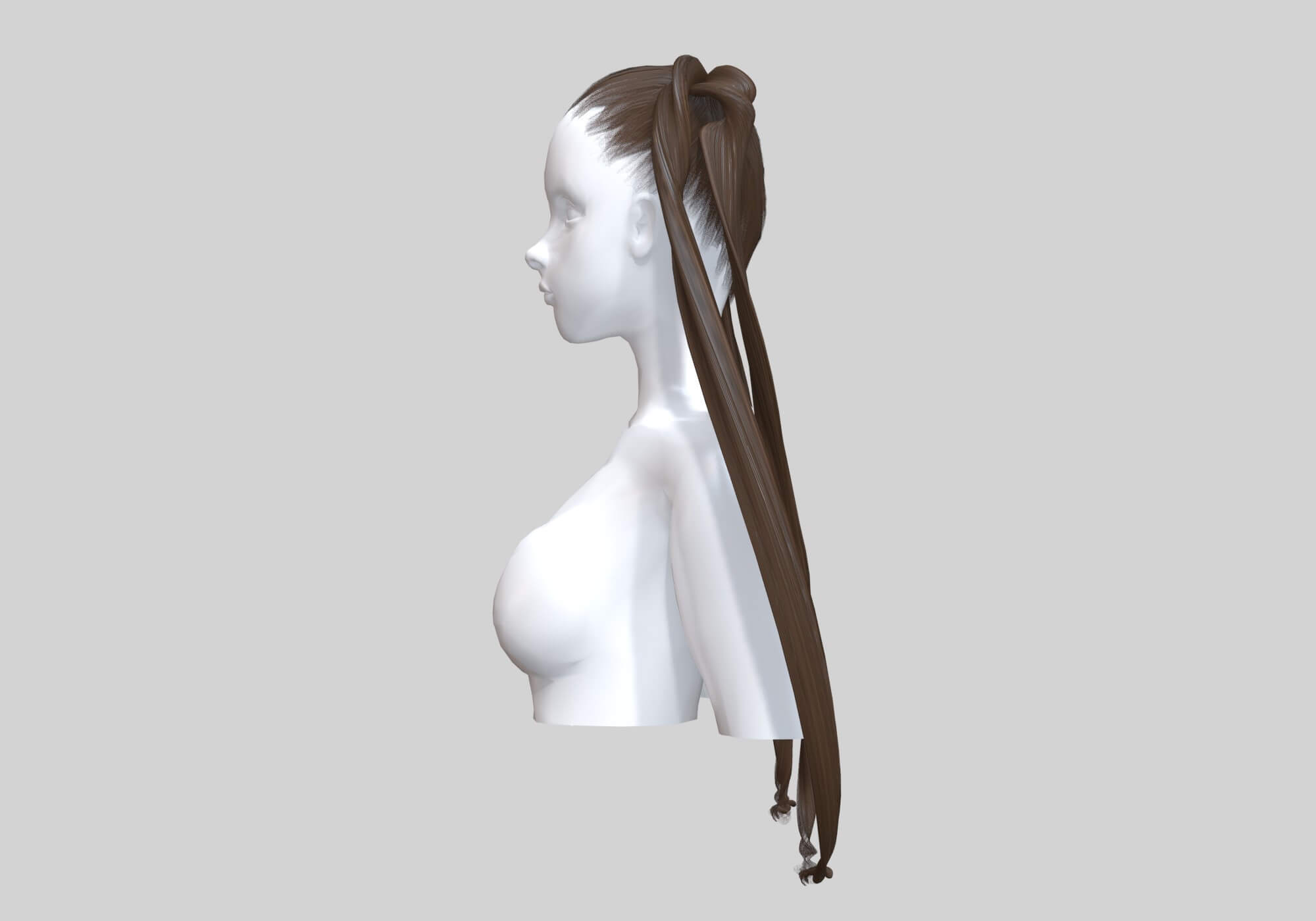 Female Pigtails Hairstyle V12861 - 3D Model by nickianimations