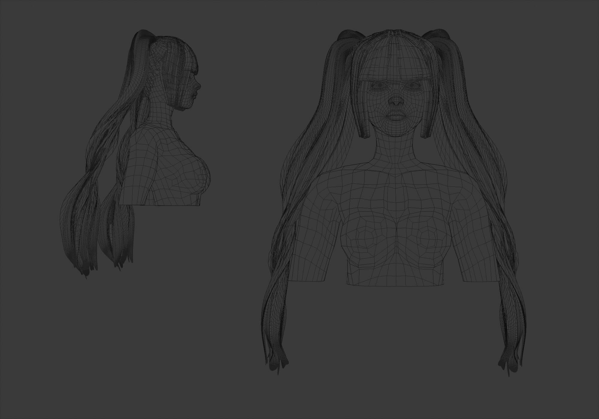 Female Pigtails Hairstyle V52446 - 3D Model by nickianimations