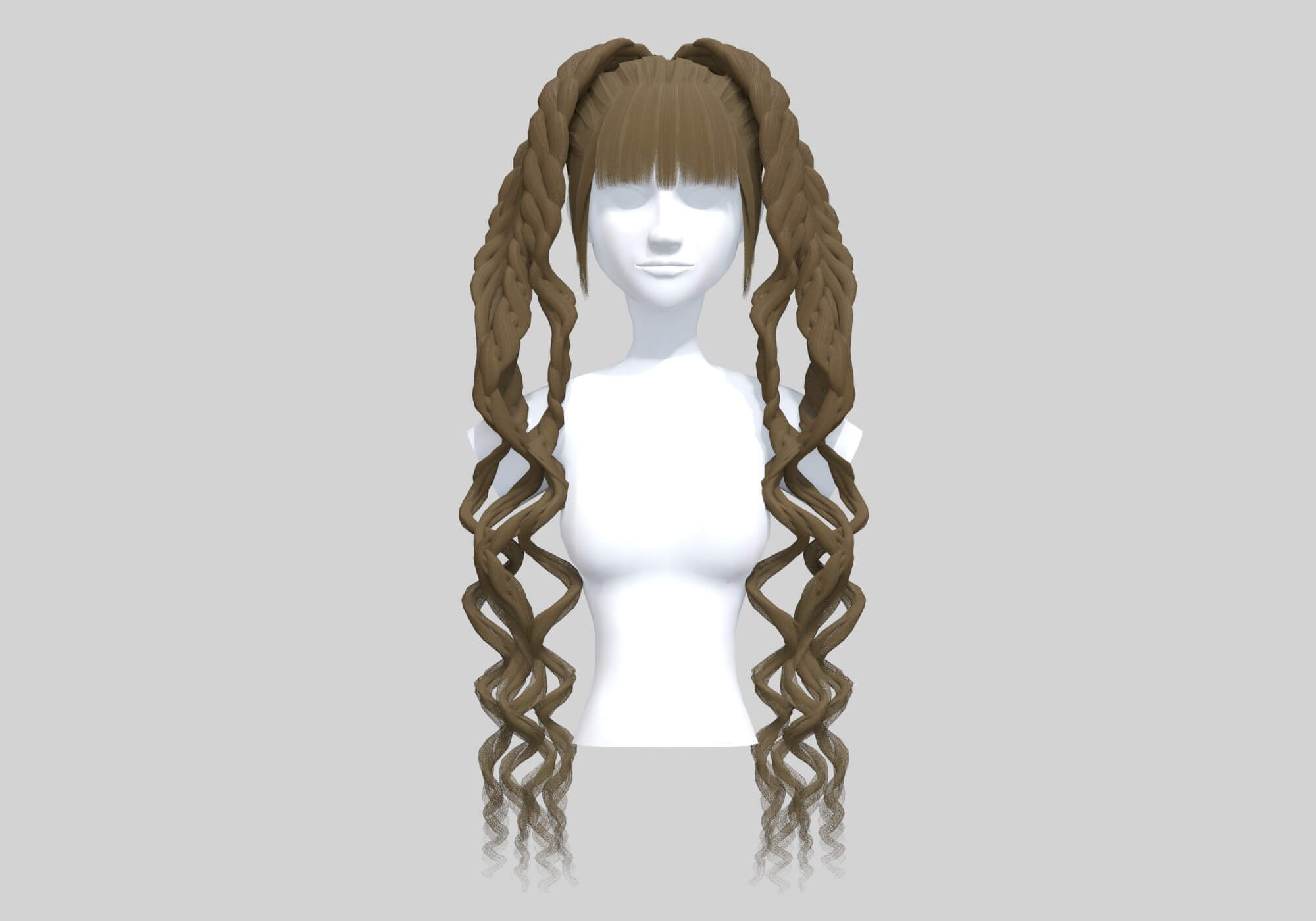 Female Ponytail Hair - 3D Model by nickianimations