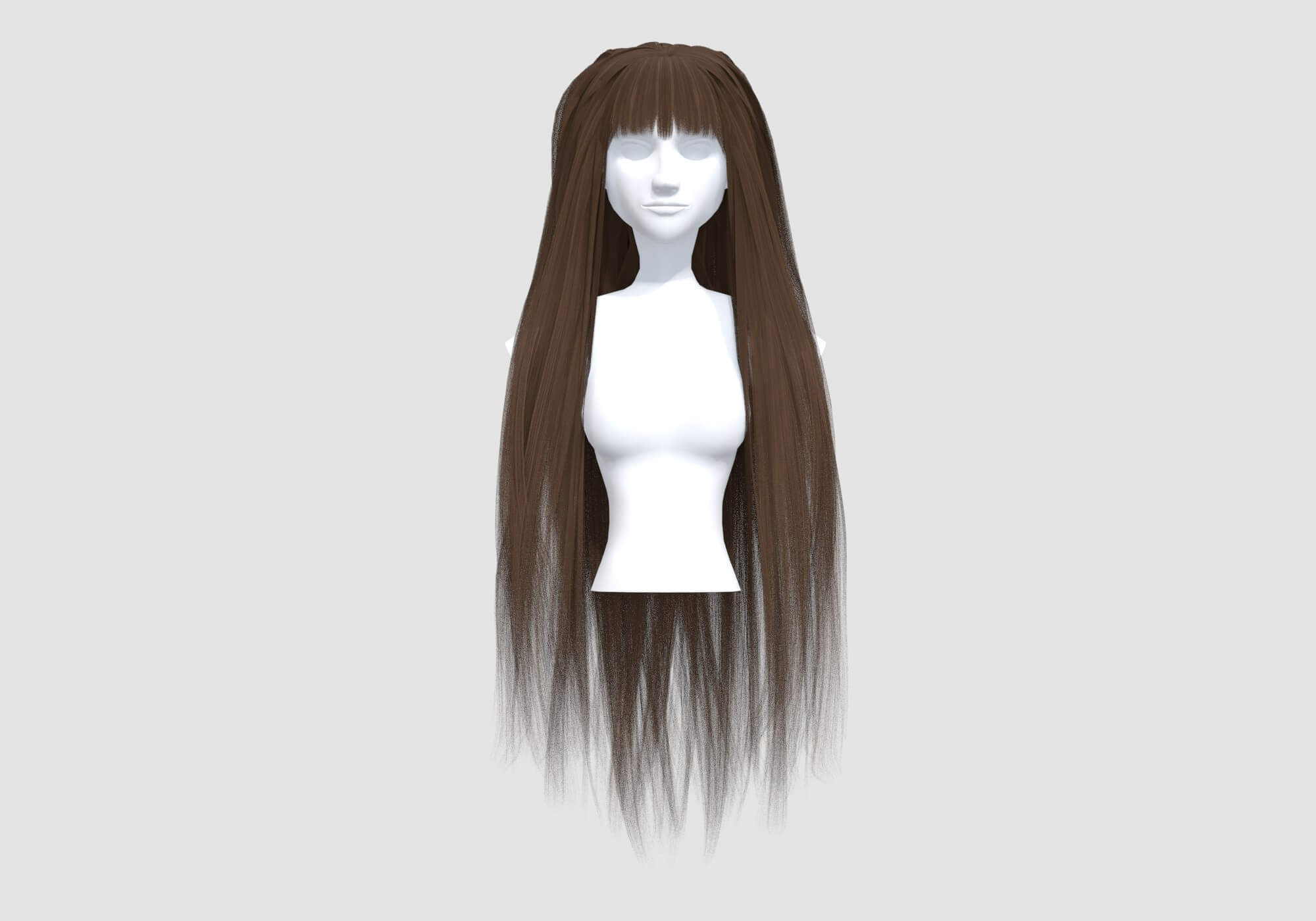 Female Straight Hairstyle - 3D Model by nickianimations