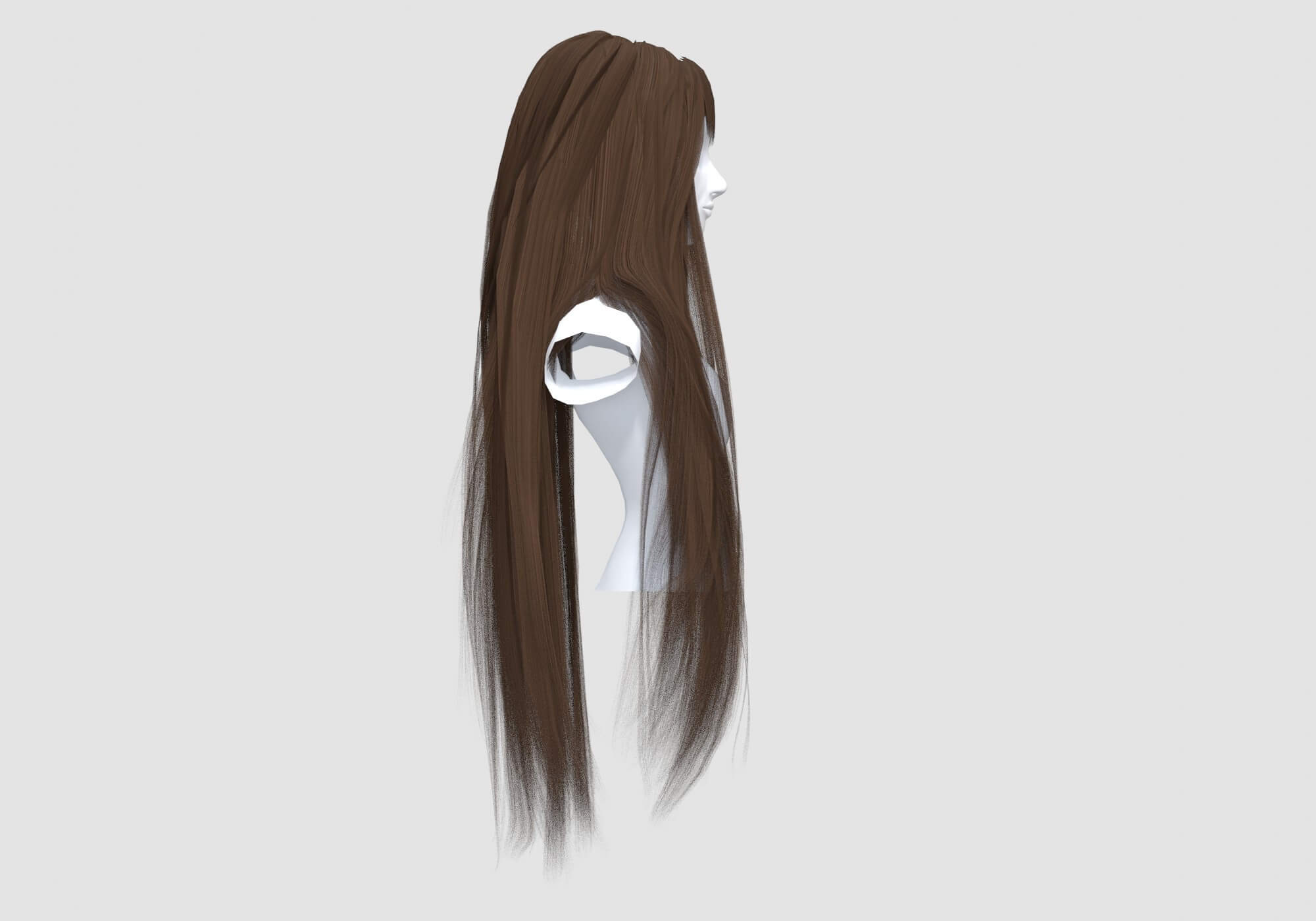 Female Straight Hairstyle - 3D Model by nickianimations