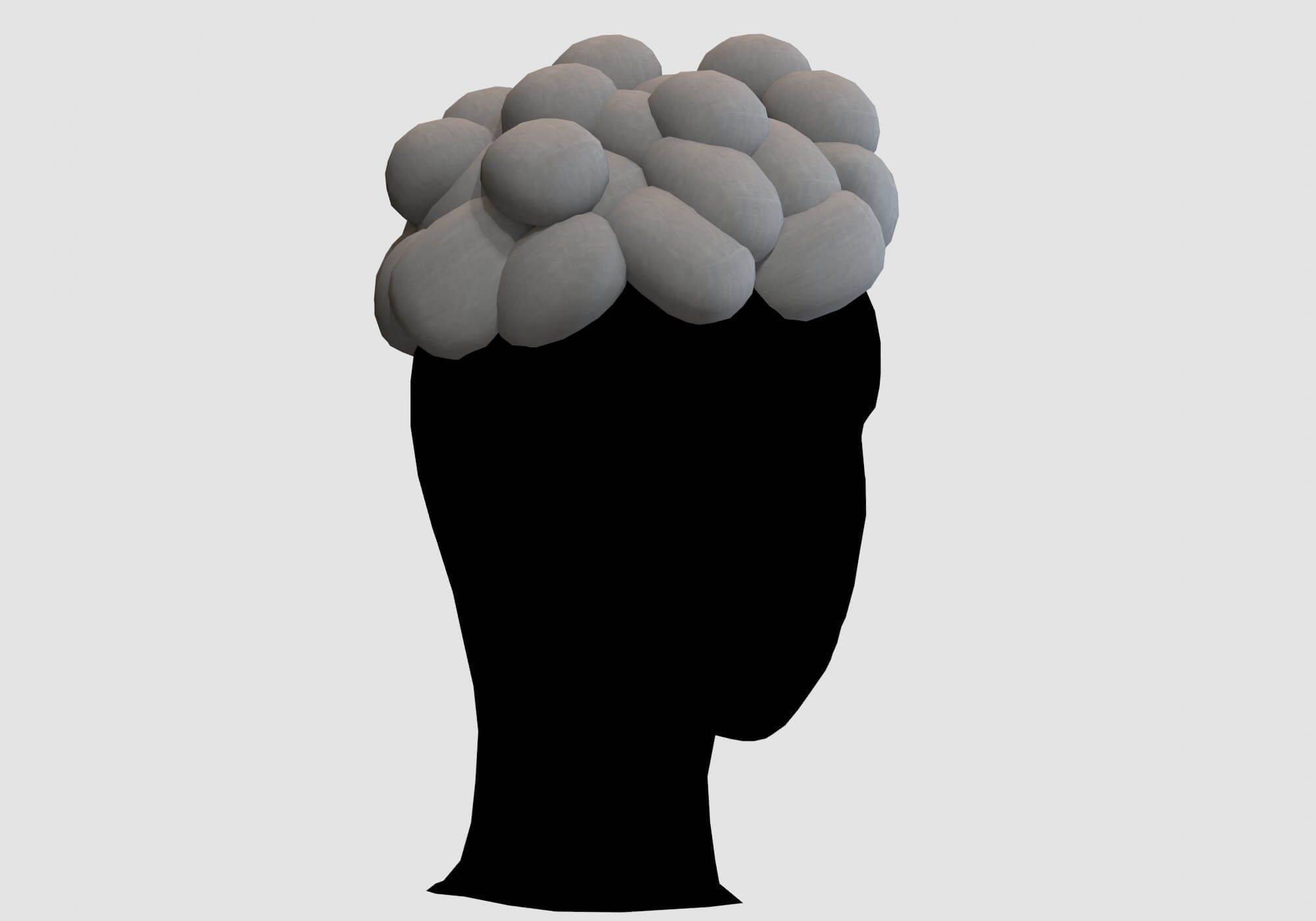 Gray Cartoon Hairstyle - 3D Model by nickianimations