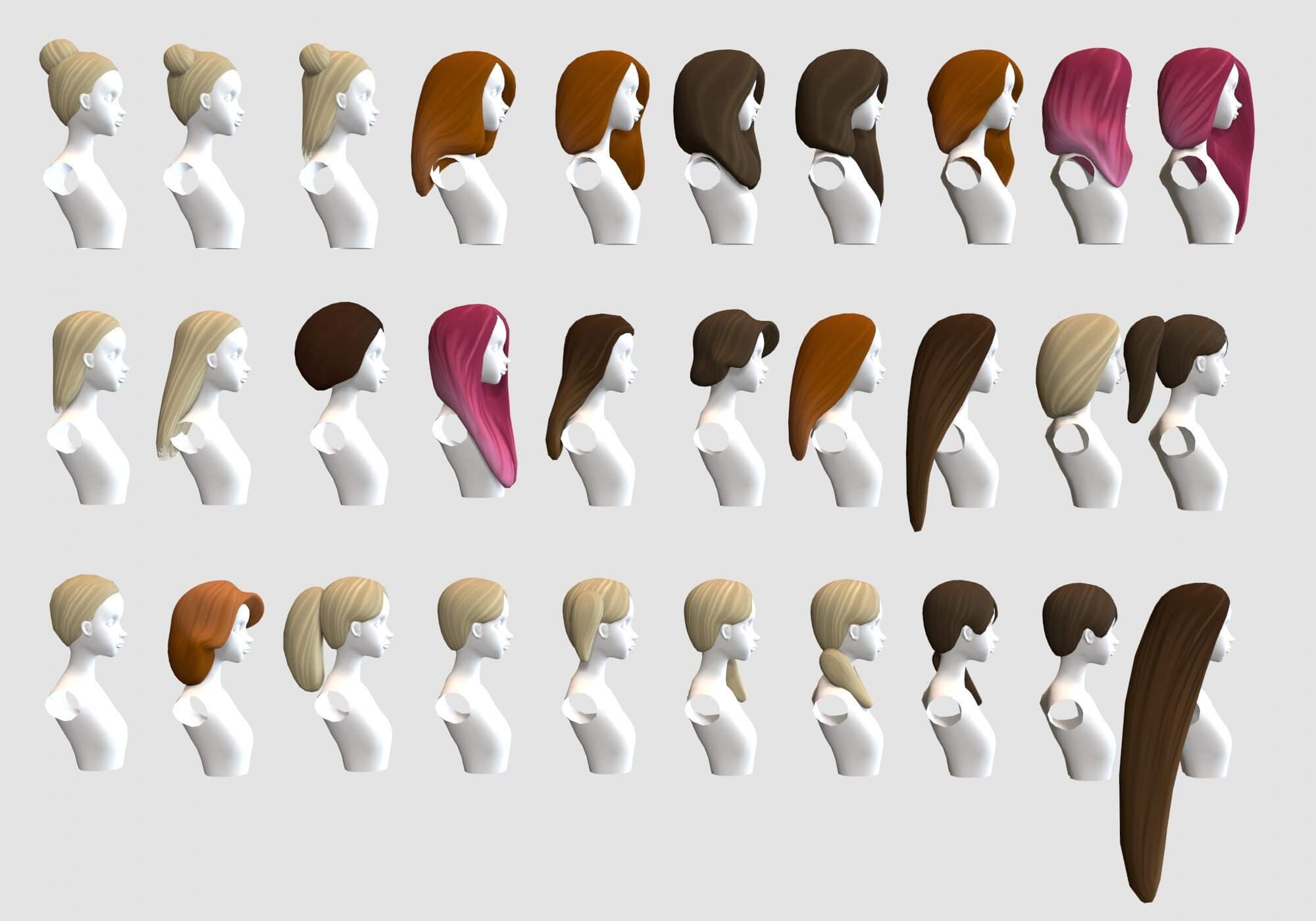 Hairstyles Collection - 3D Model by nickianimations