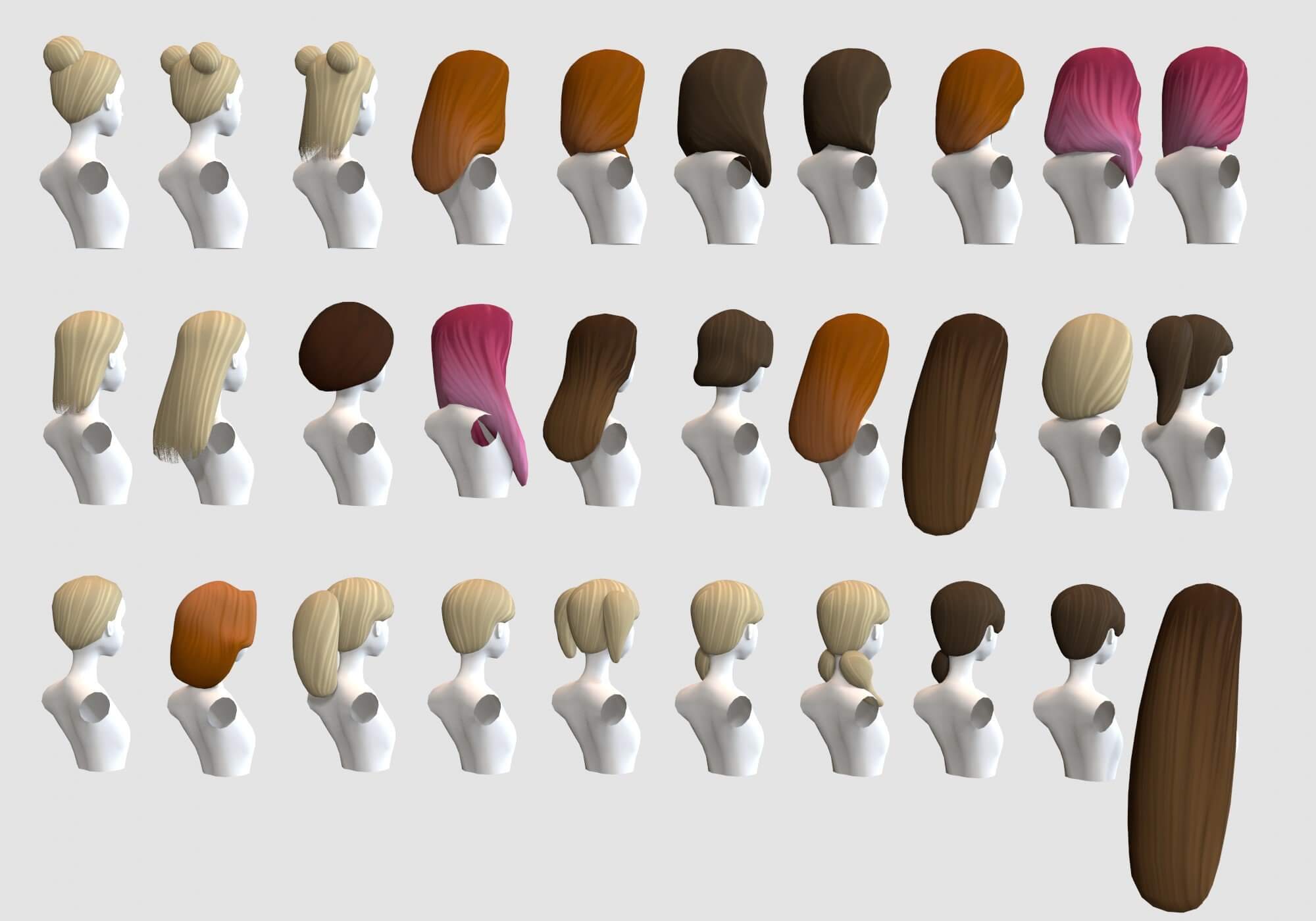 Hairstyles Collection - 3D Model by nickianimations