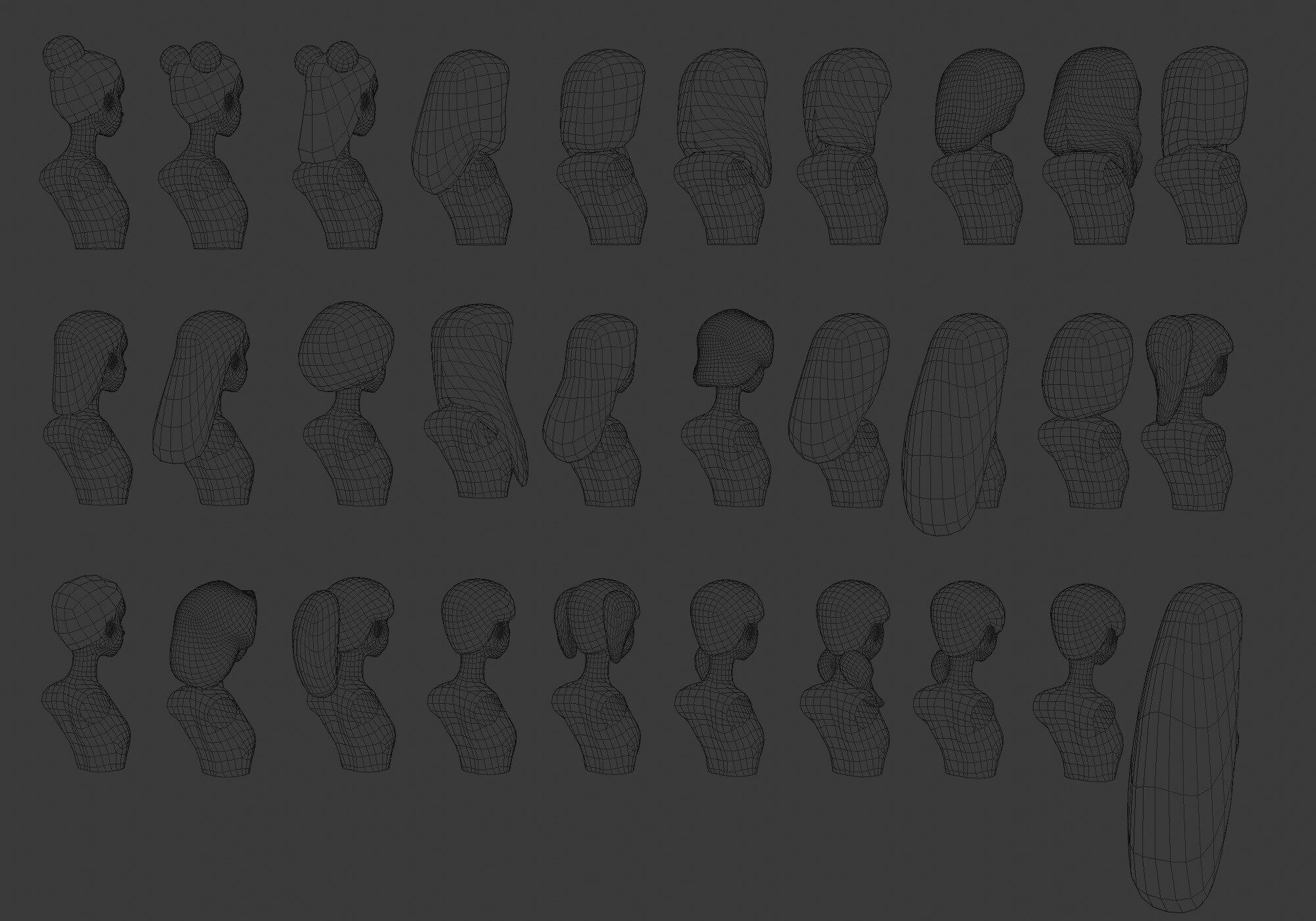 Hairstyles Collection - 3D Model by nickianimations