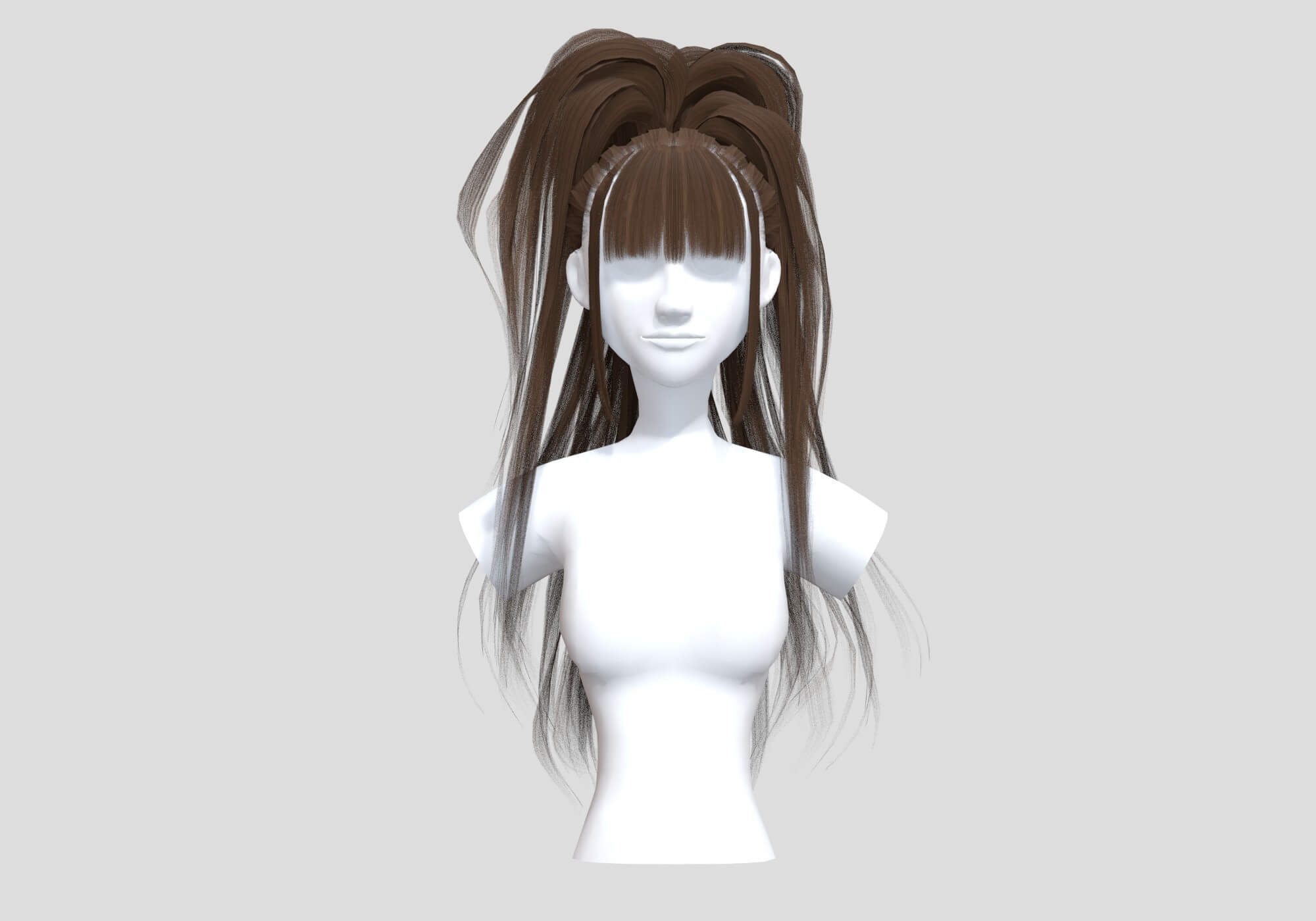 High Pigtail Hairstyle - 3D Model by nickianimations