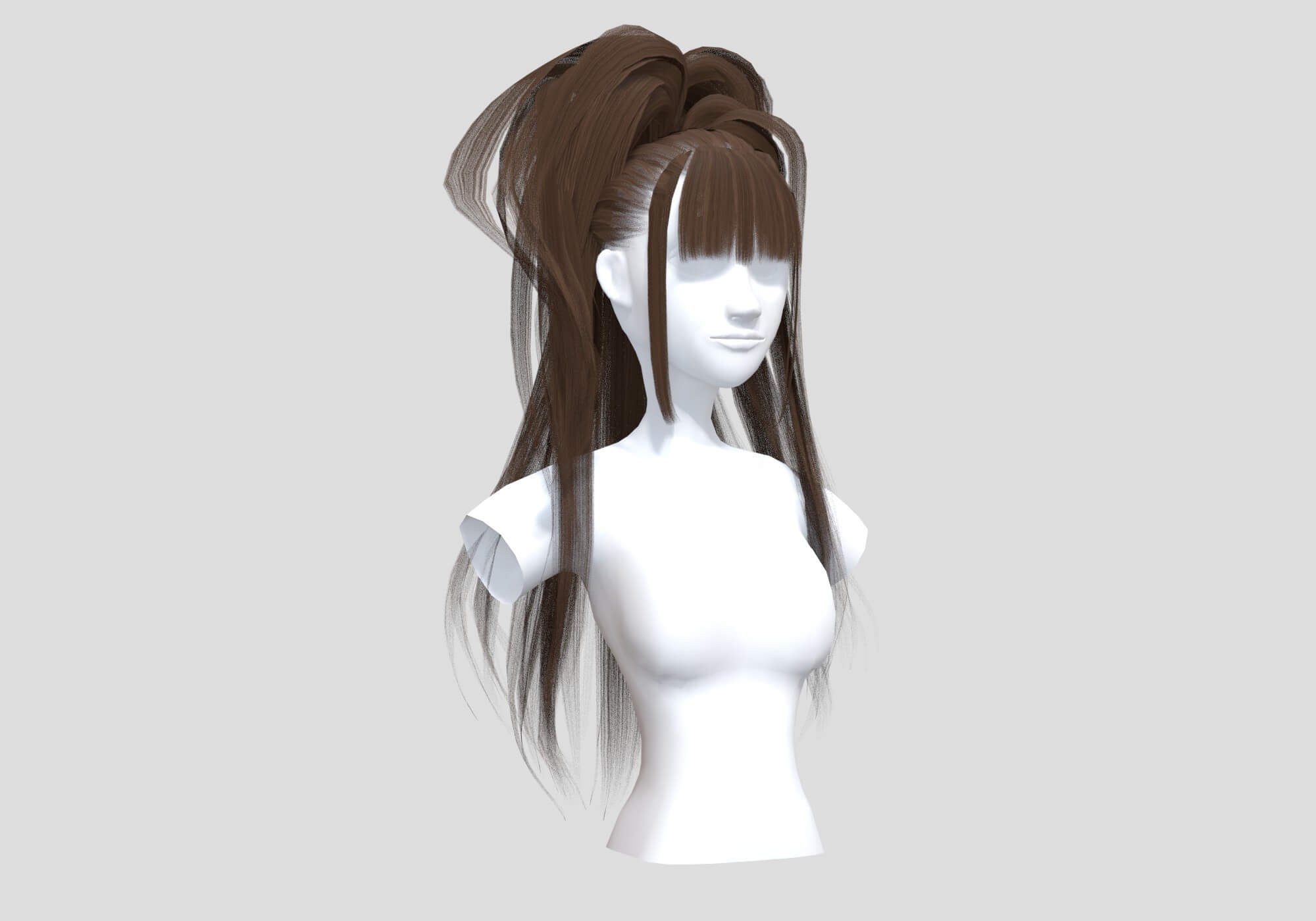 High Pigtail Hairstyle - 3D Model by nickianimations