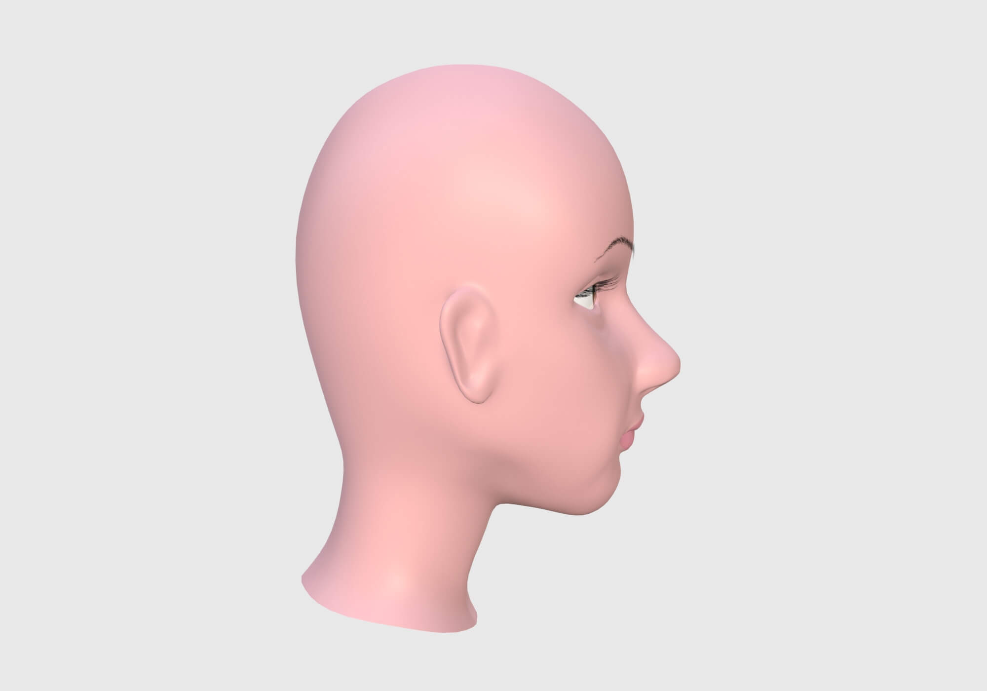 Female Head - 3D Model by nickianimations