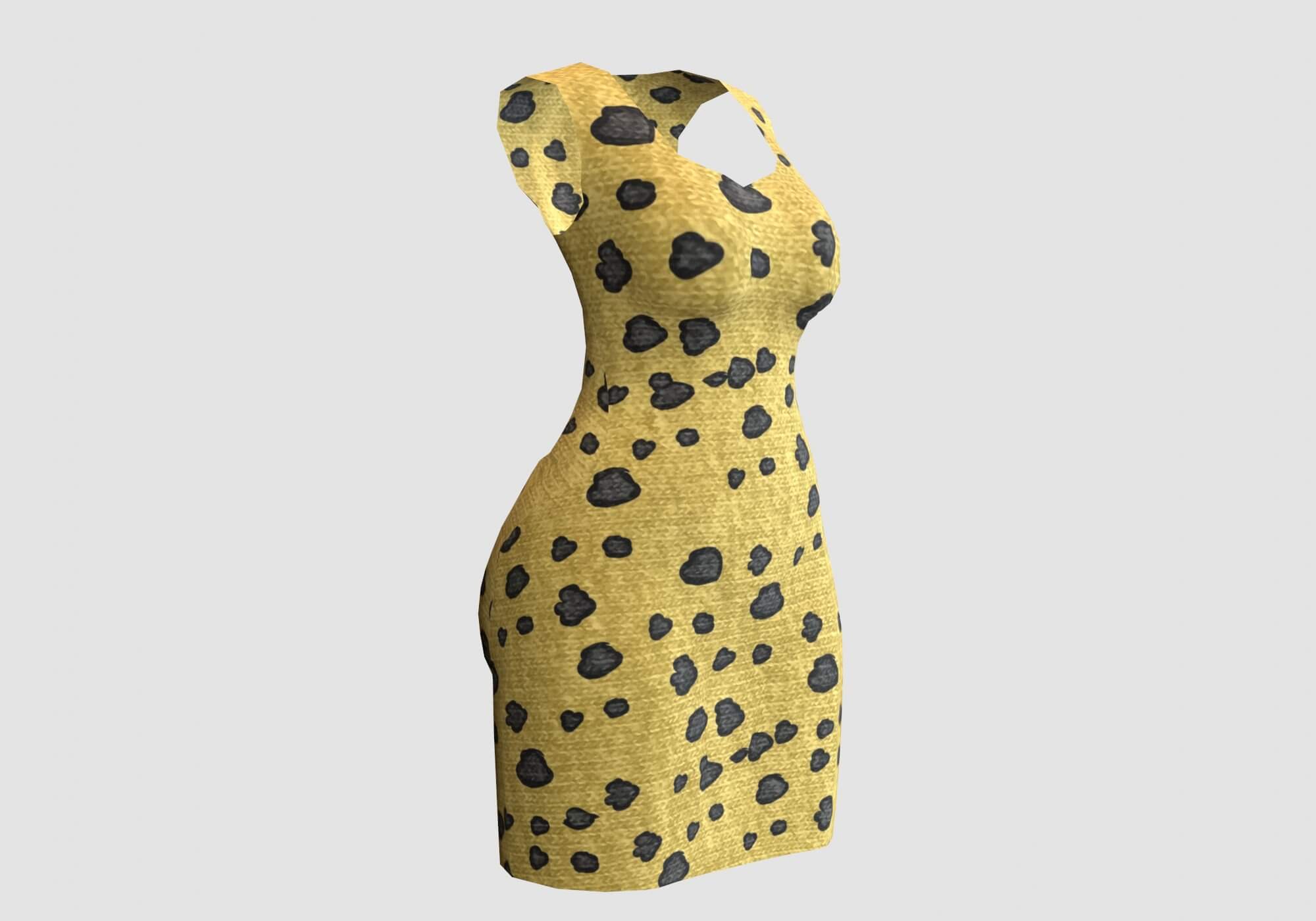 Leopard Pattern Dress - 3D Model by nickianimations