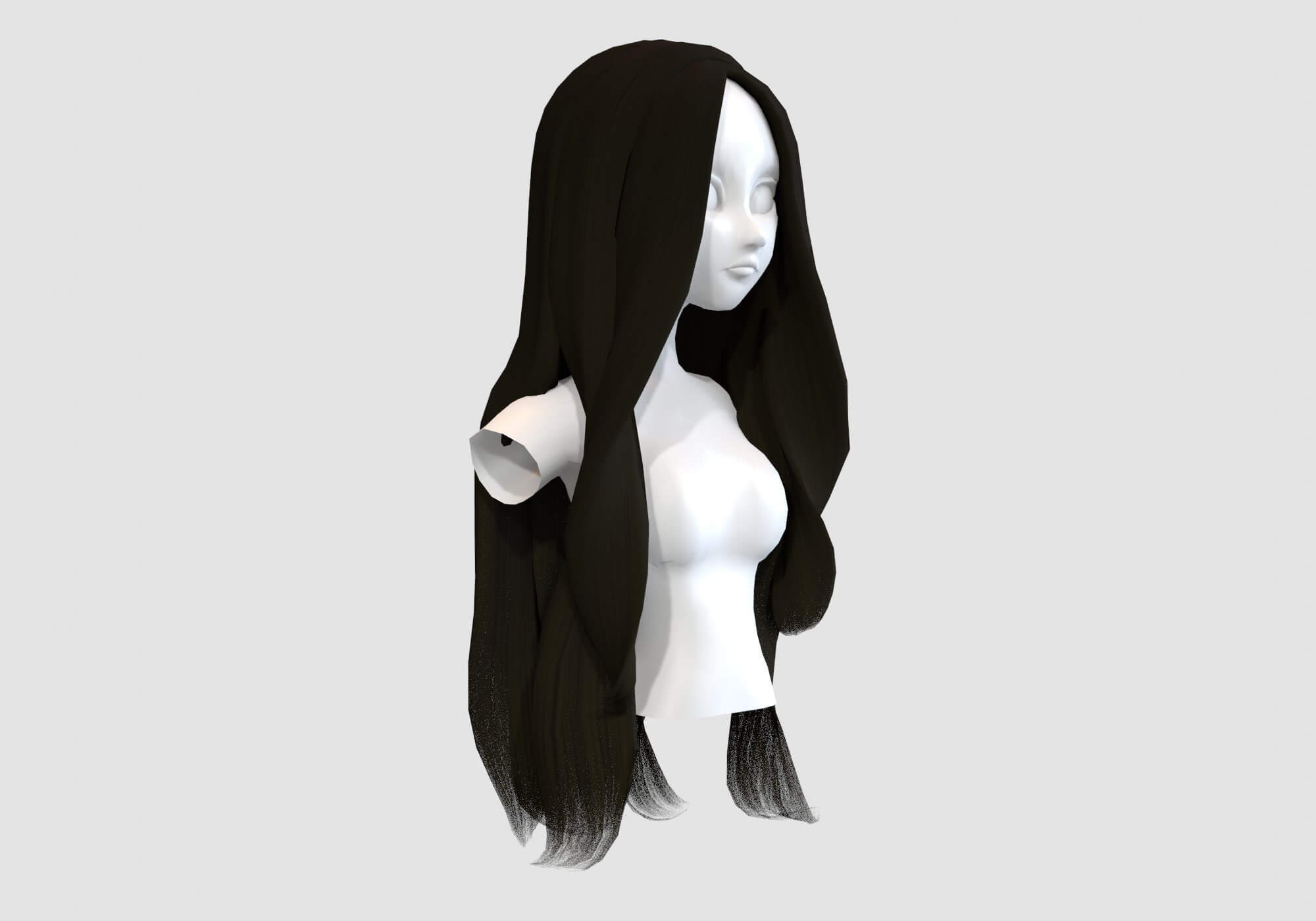 Long Anime Hairstyle - 3D Model by nickianimations