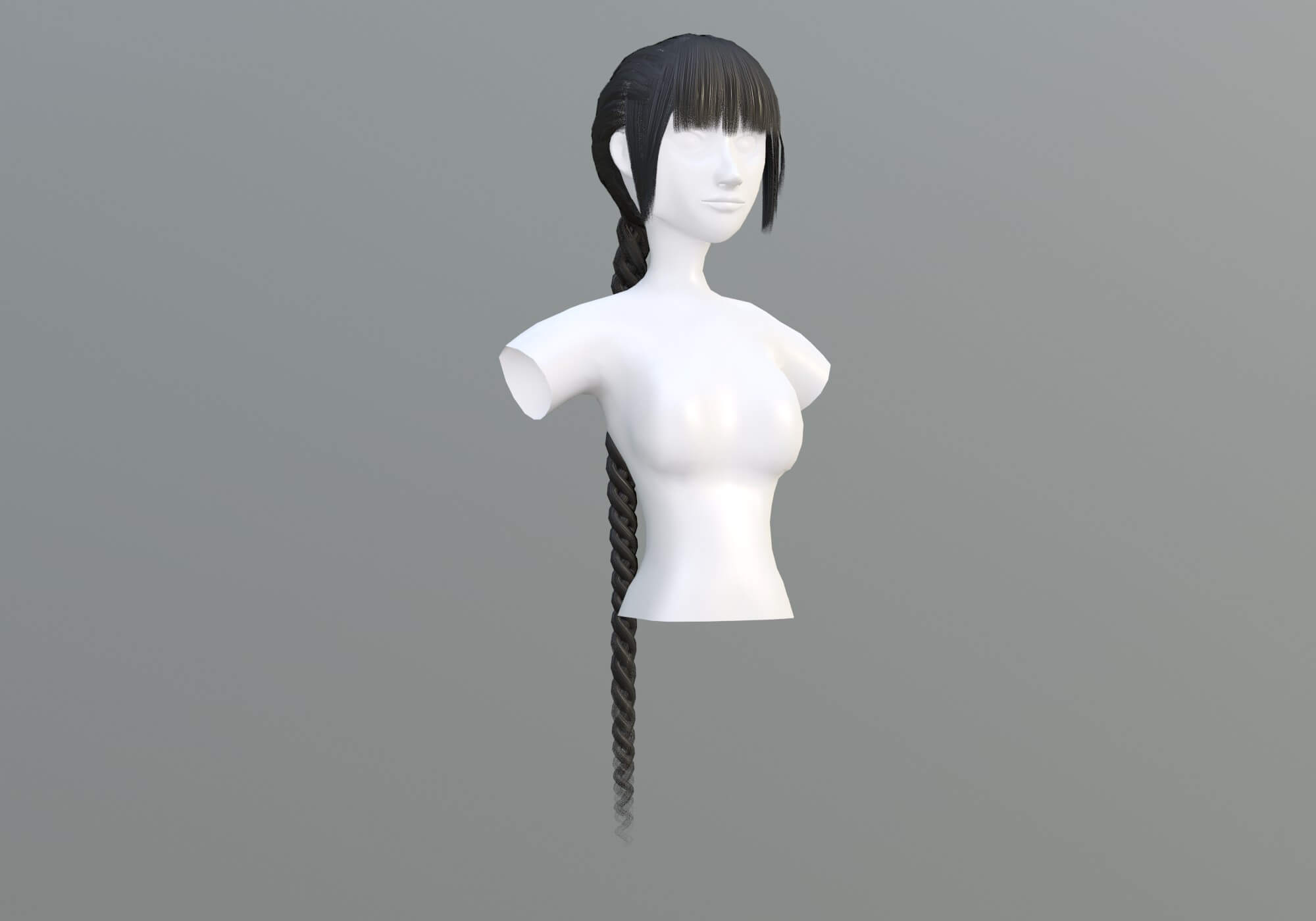 Long Braid Hairstyle - 3D Model by nickianimations