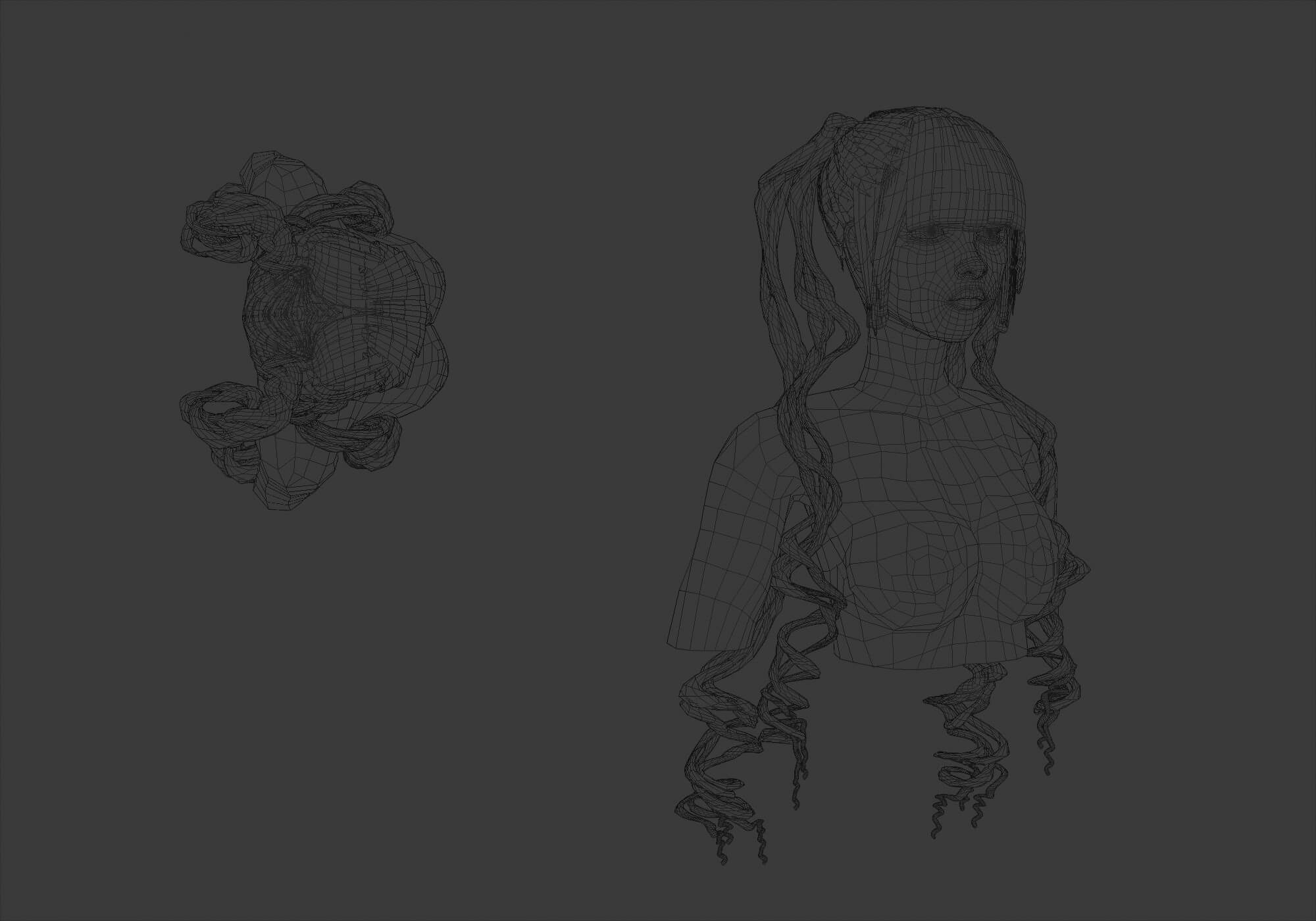 Long Curly Hairstyle v33624 - 3D Model by nickianimations