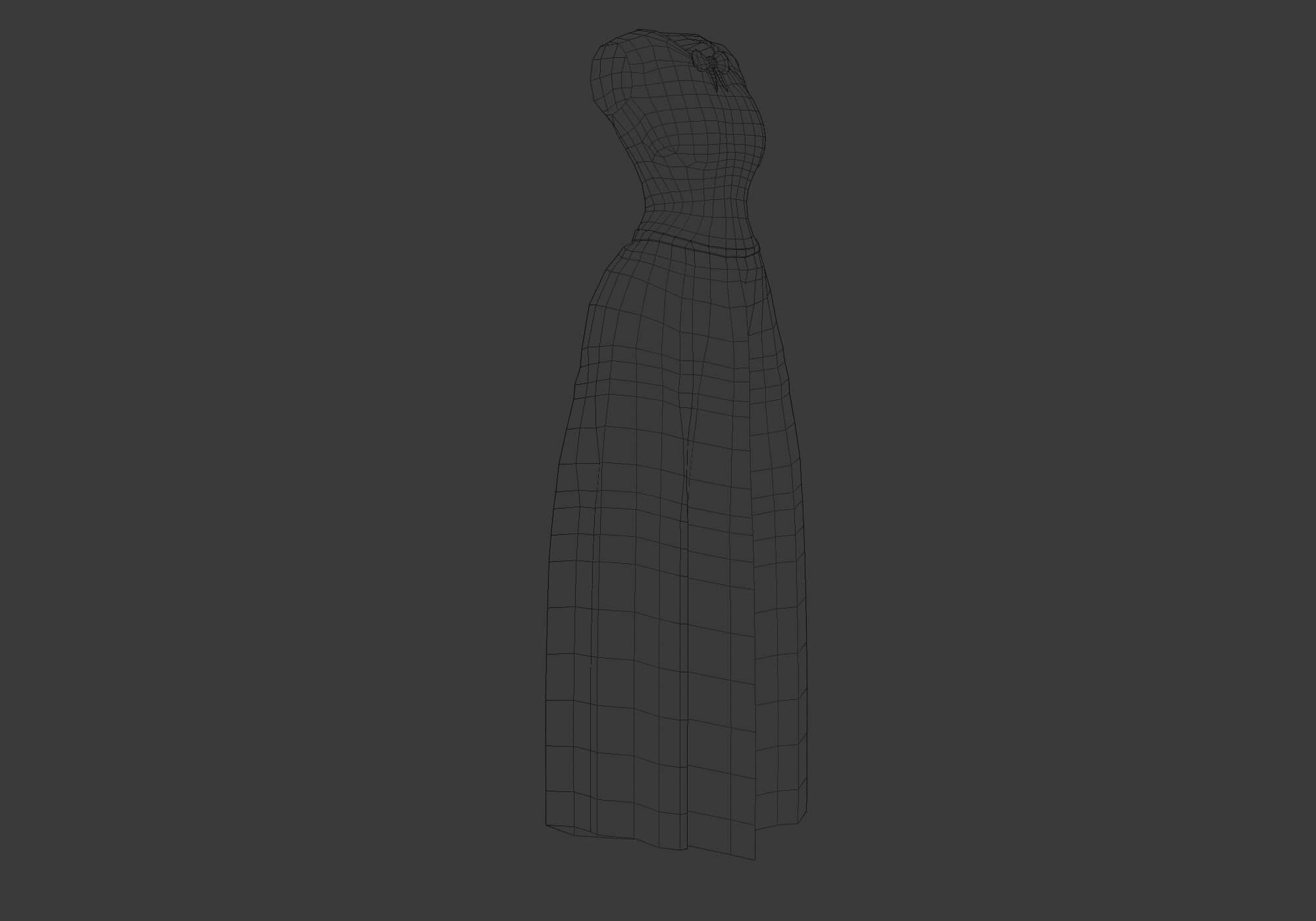 Long Old Dress - 3D Model by nickianimations