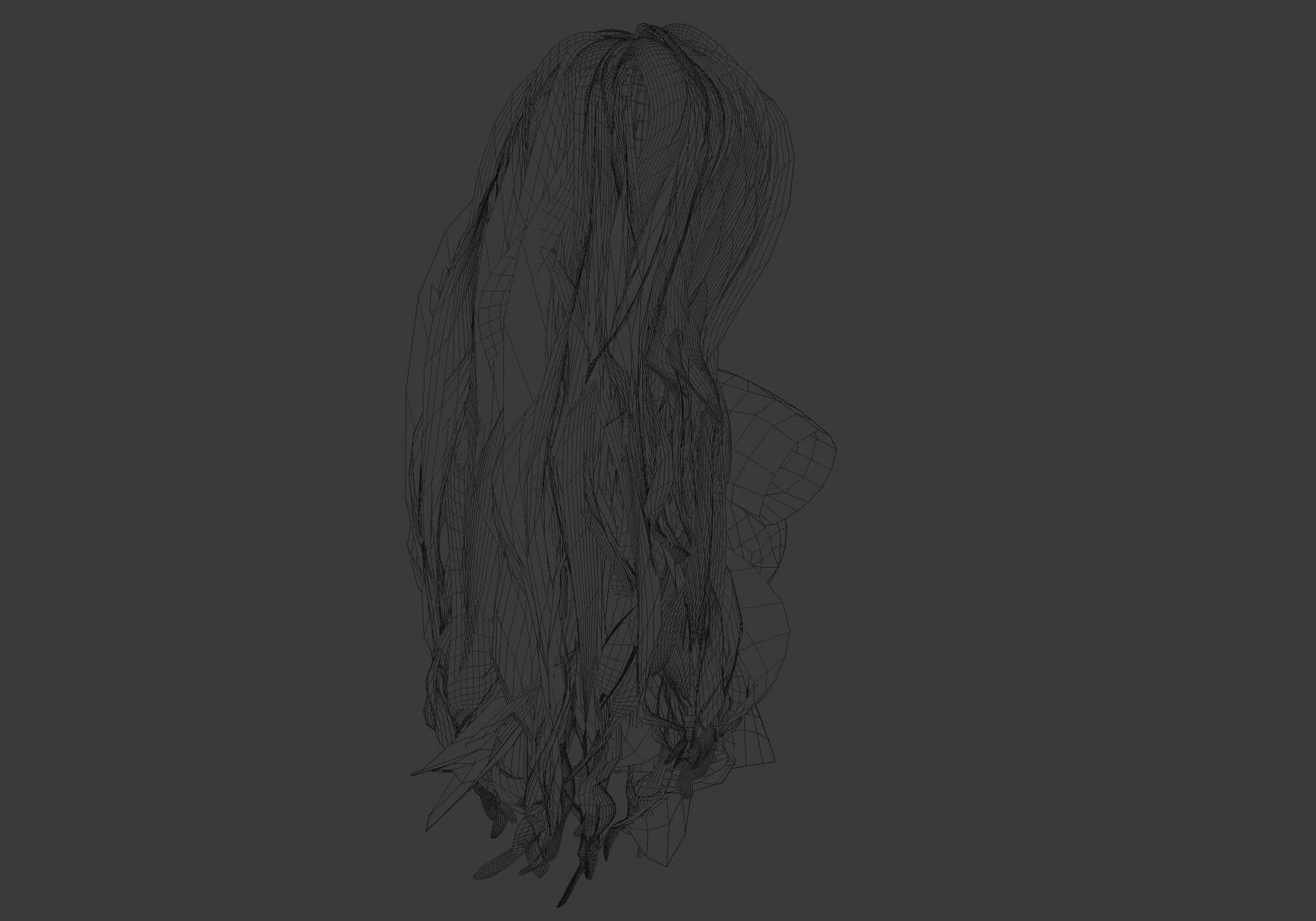 Long Straight Hairstyle - 3D Model by nickianimations